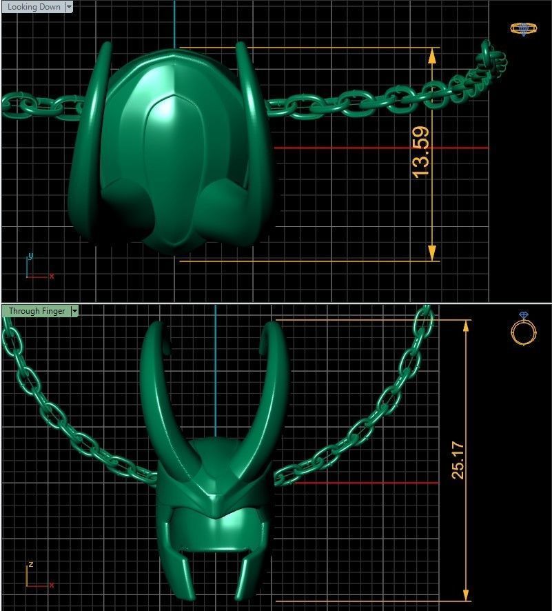 Loki Helmet Pendant Viking Jewelry 3D model 3D printable | CGTrader