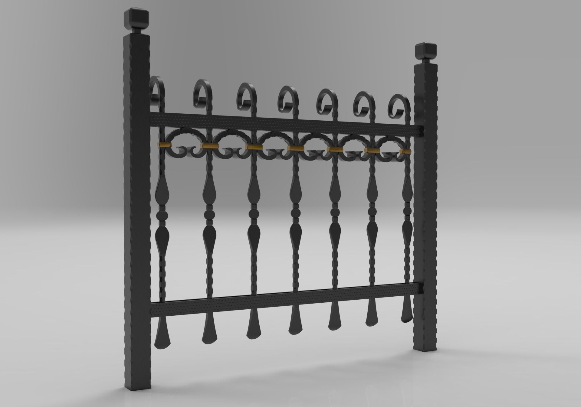 Metal Fence Ferforje 3D model 3D printable | CGTrader