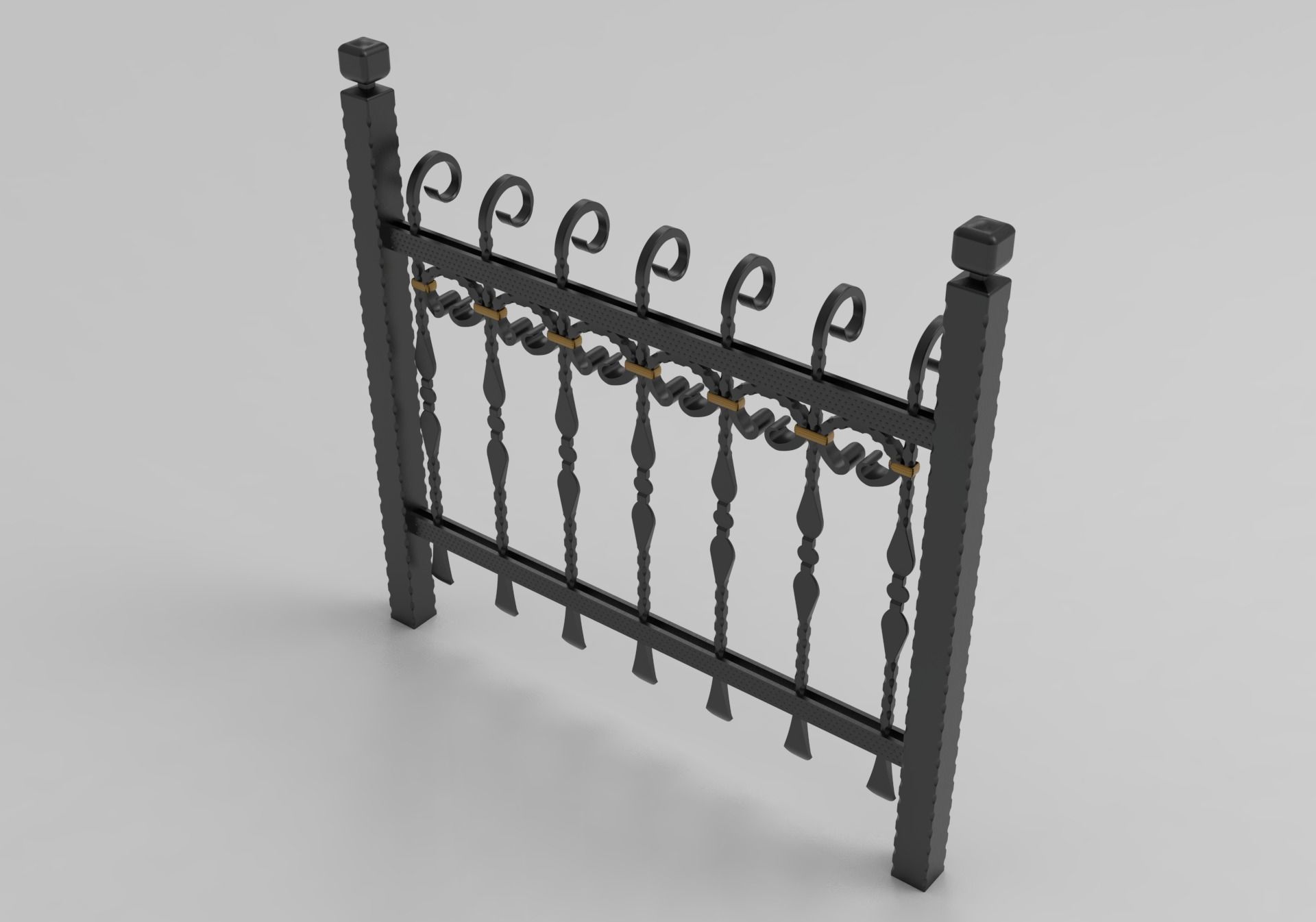 Metal Fence Ferforje 3D model 3D printable | CGTrader