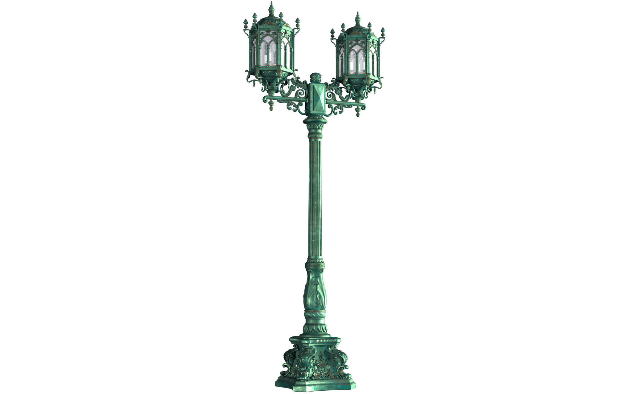 Eastern copper street lamp lantern 3D model | CGTrader