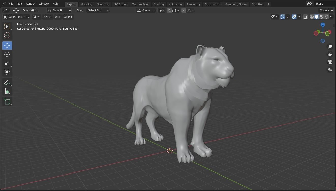 3D model Tiger Base Mesh For games and animation VR / AR / low-poly ...