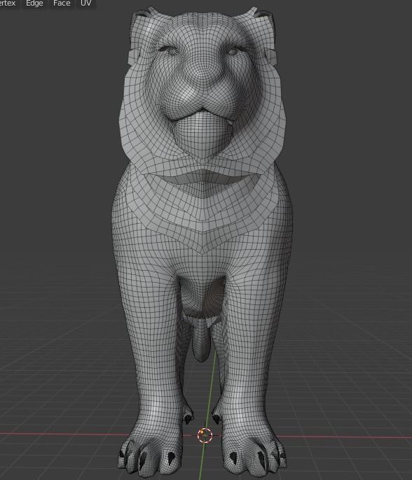 3D model Tiger Base Mesh For games and animation VR / AR / low-poly ...