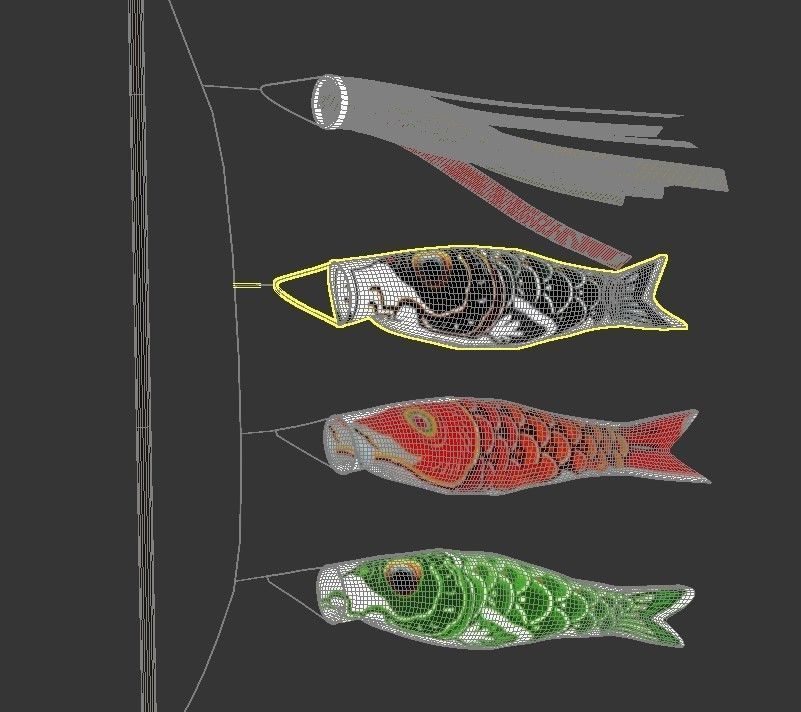 Koinobori Koi flag Japanese 3D model | CGTrader