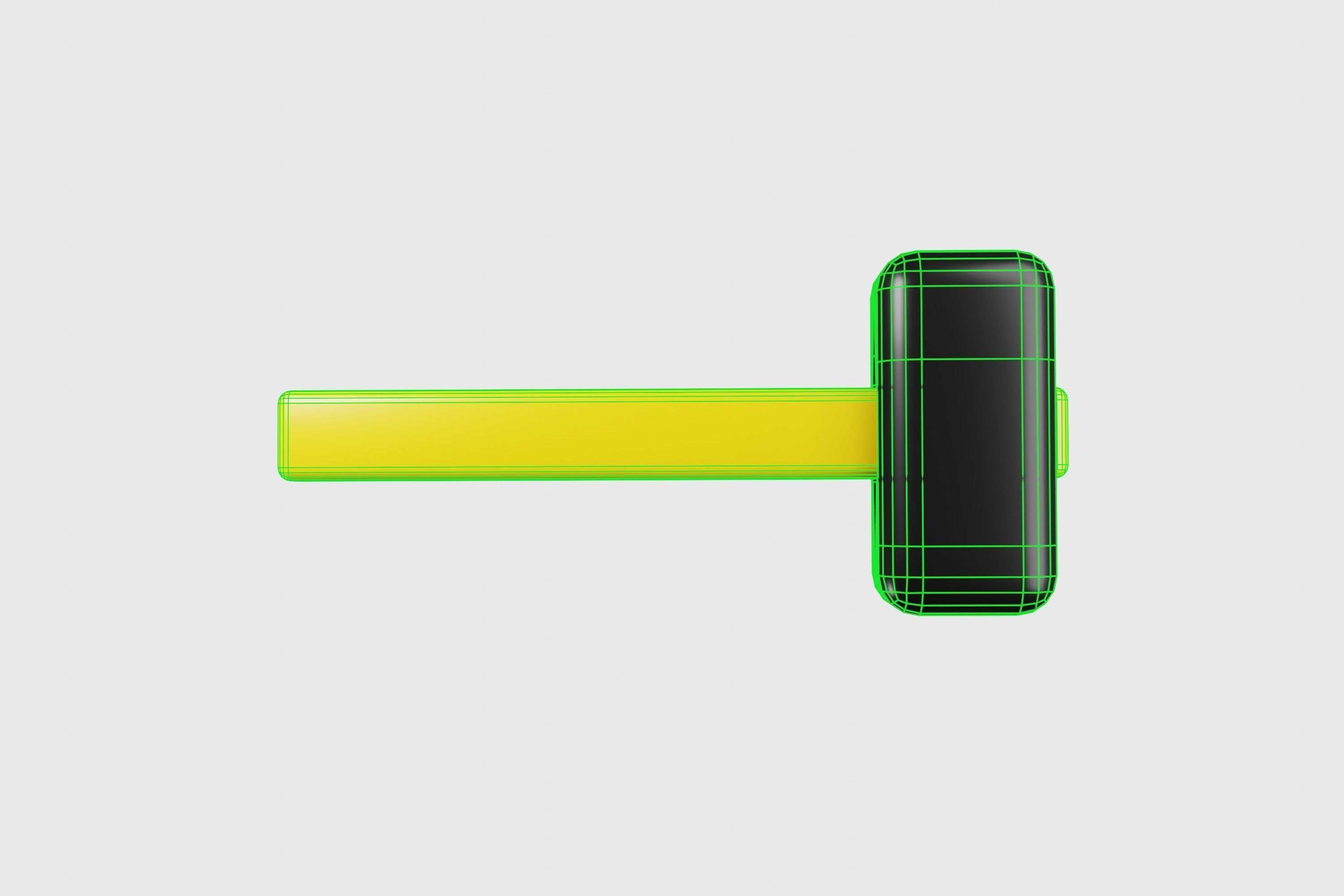 Metal mallet with yellow handle free 3D model | CGTrader