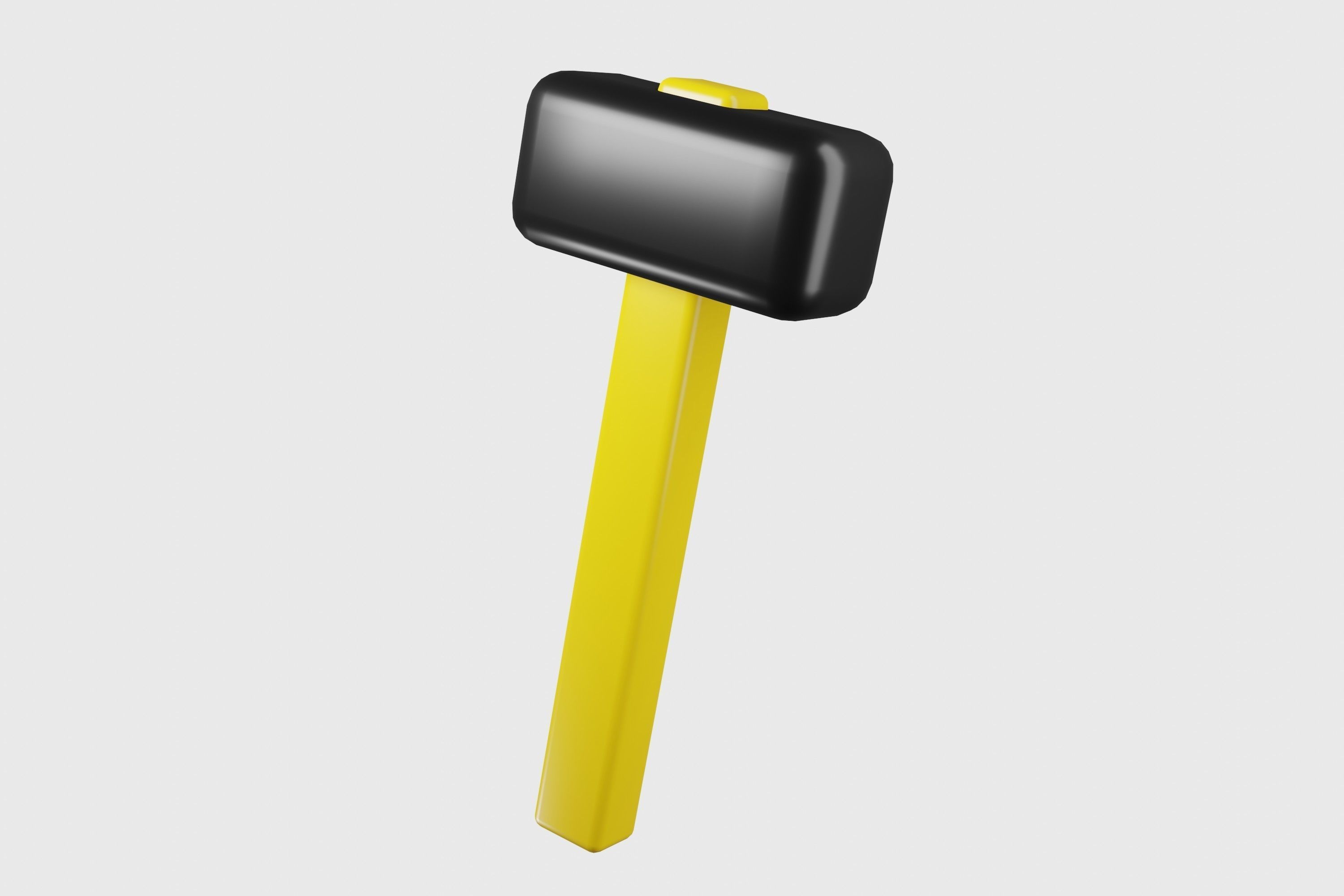 Metal mallet with yellow handle free 3D model | CGTrader