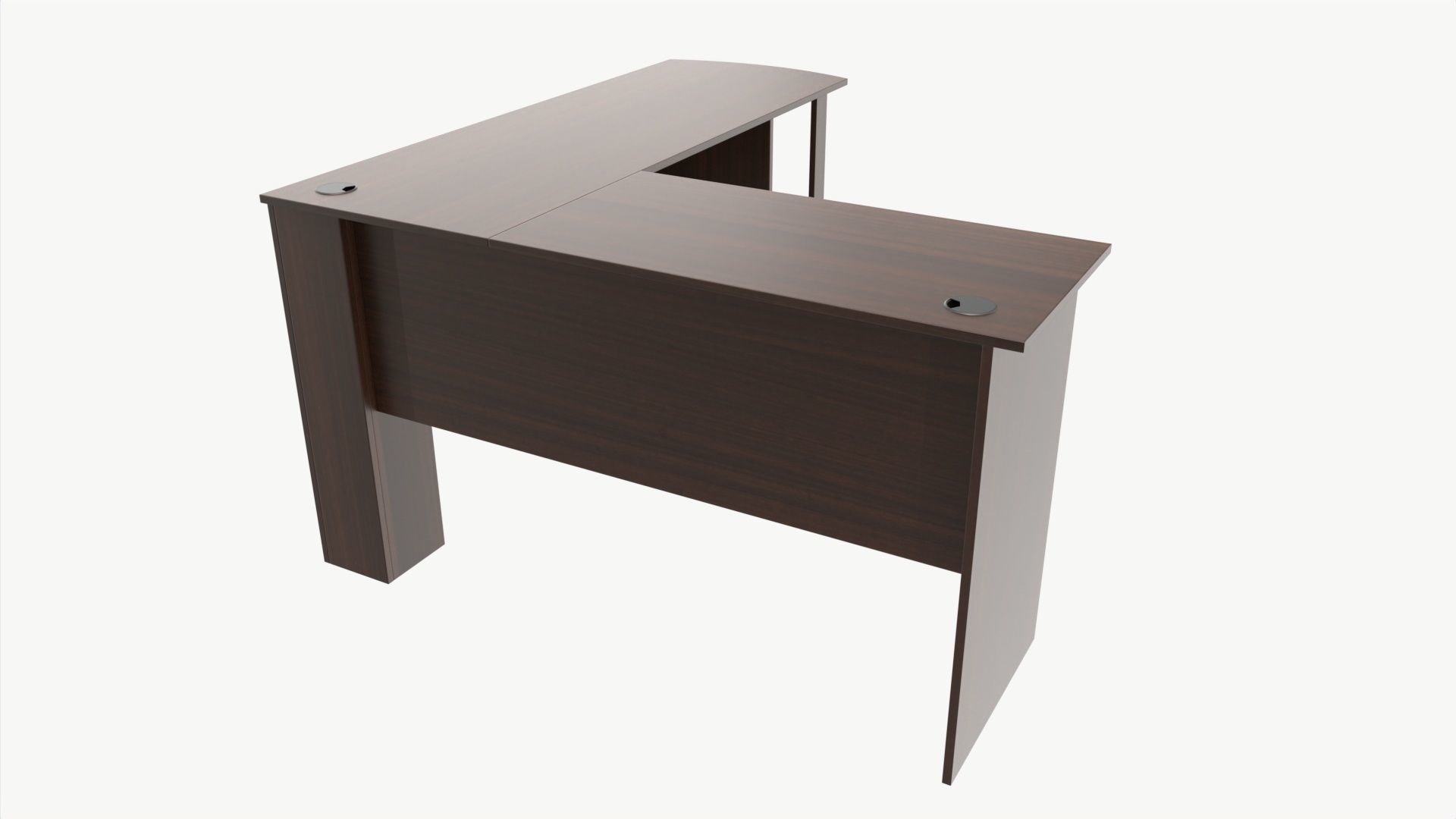 L-shape Desk with Side Bookshelves 3D model | CGTrader