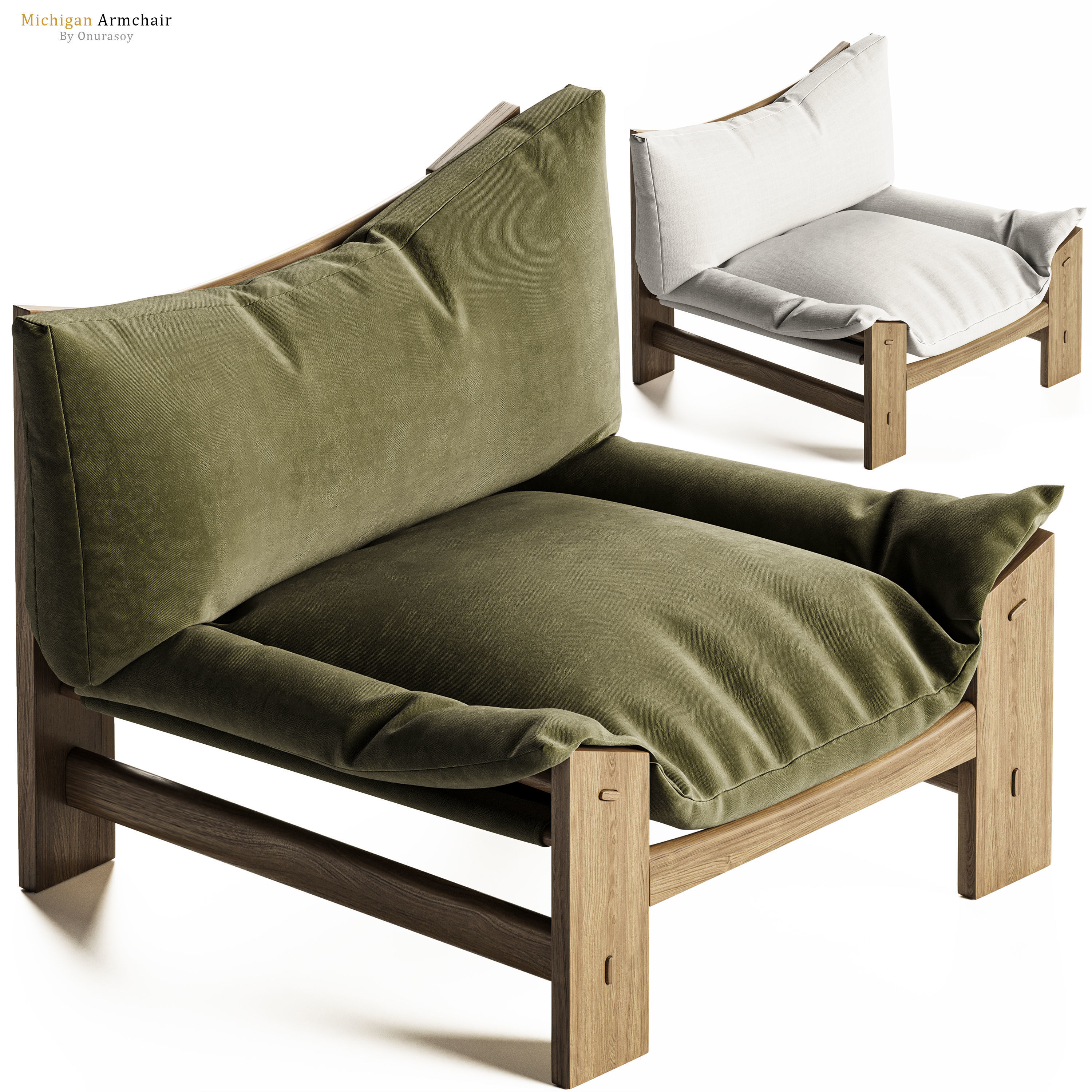 Crate and barrel Shinola Michigan Chair 3D model | CGTrader