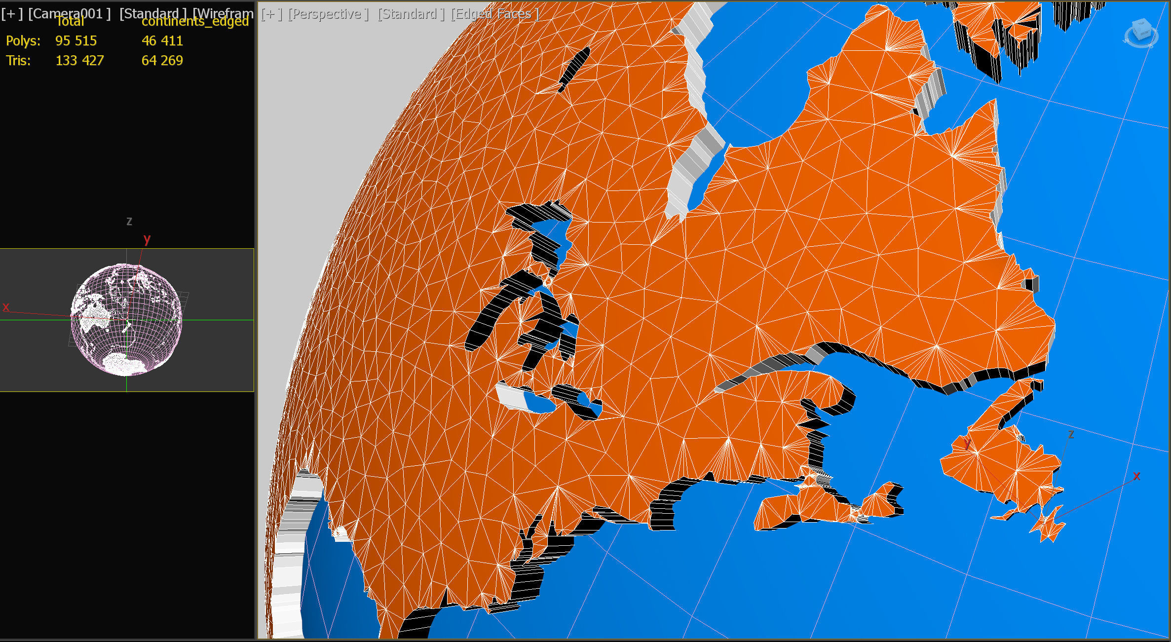 3D model Earth orange globe VR / AR / low-poly | CGTrader