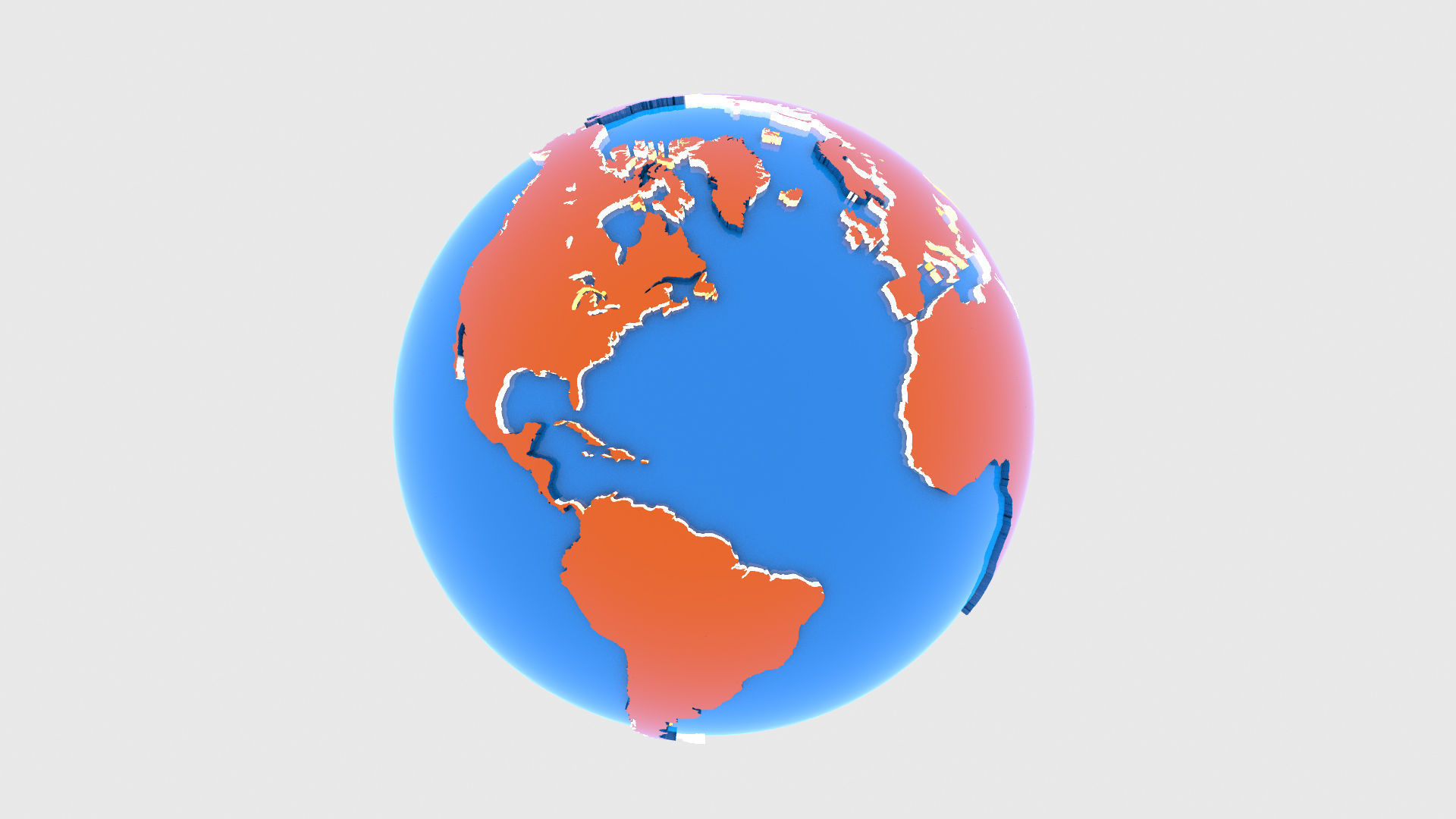 3D model Earth orange globe VR / AR / low-poly | CGTrader
