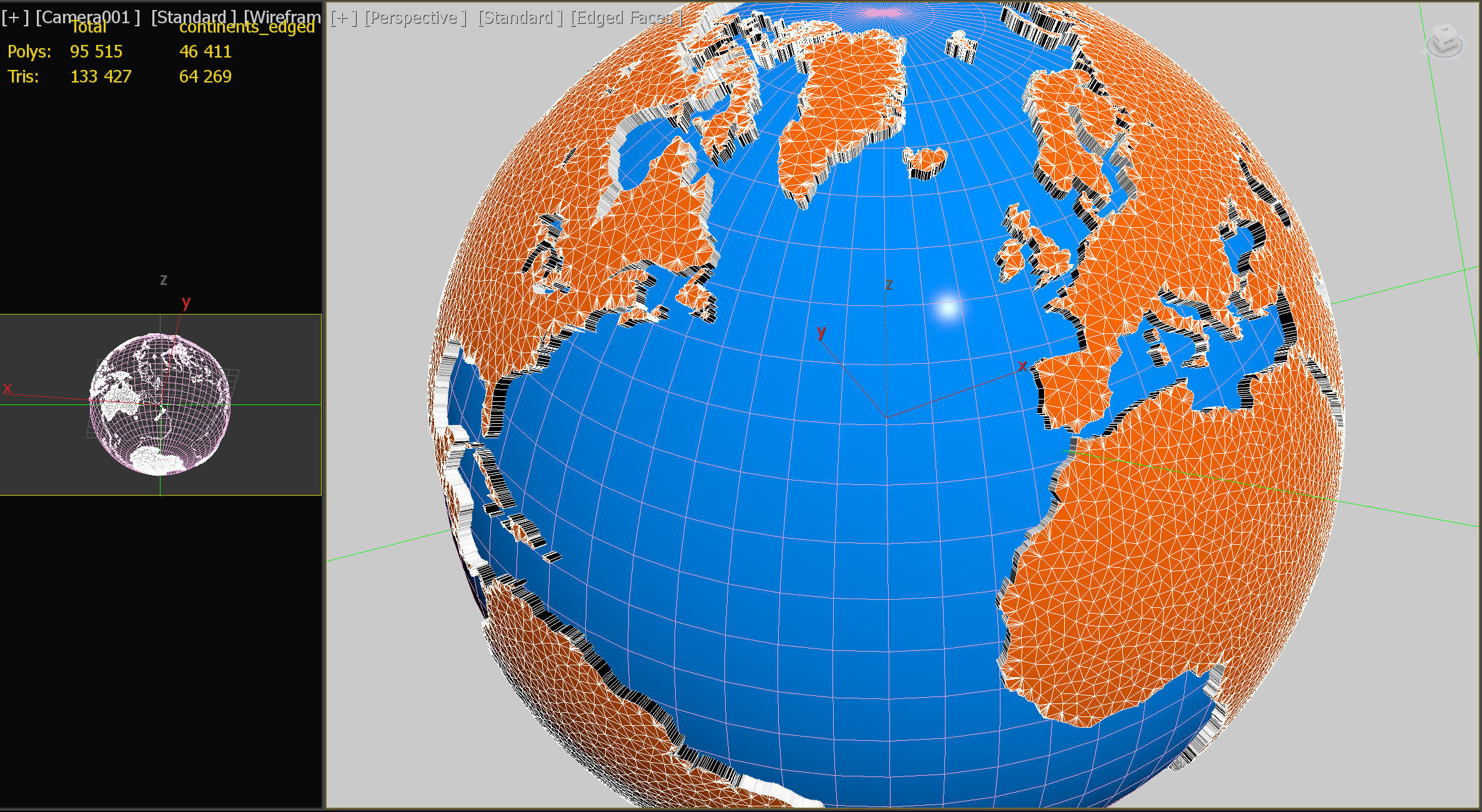 3D model Earth orange globe VR / AR / low-poly | CGTrader