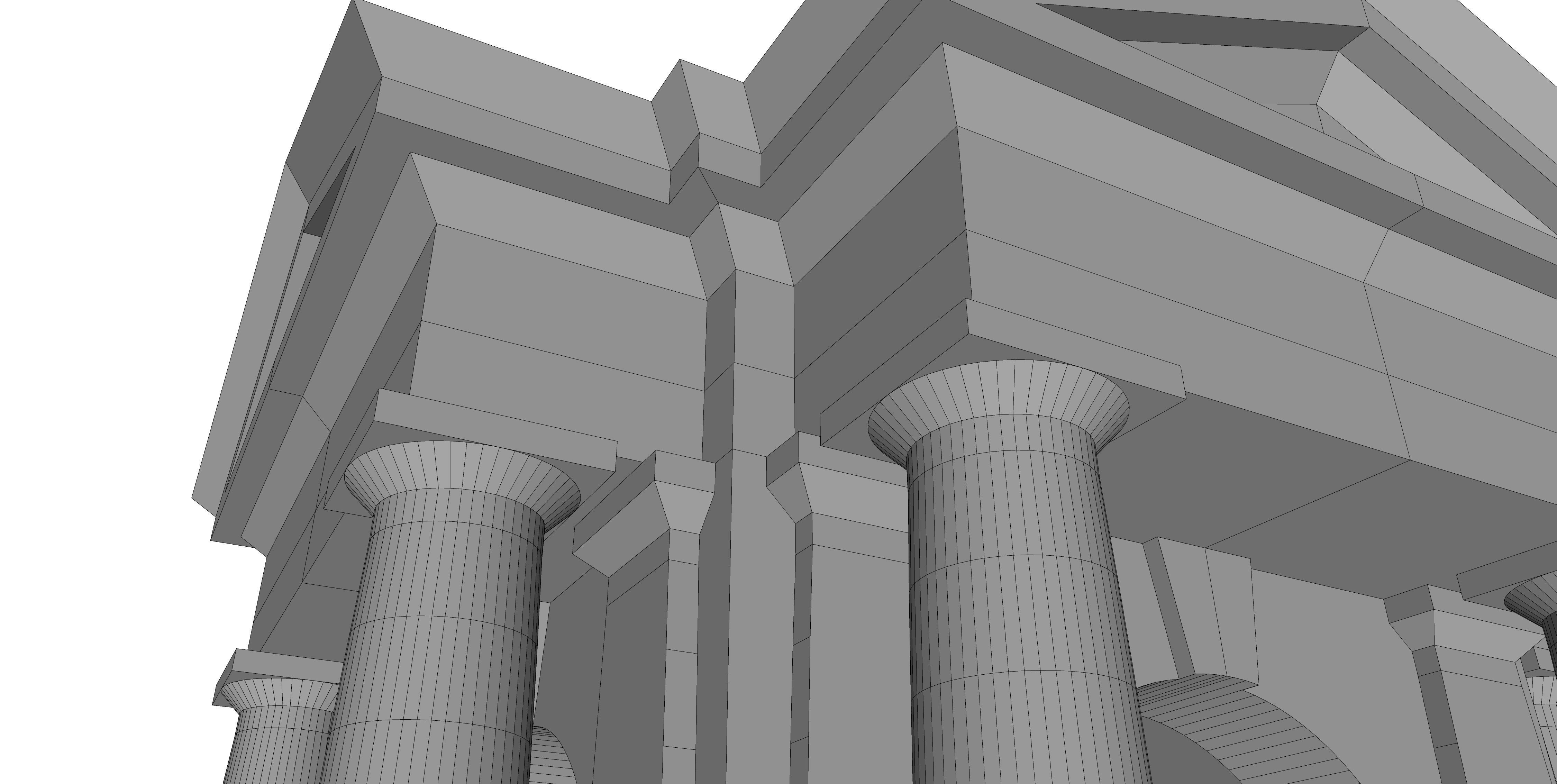 3D model Tuscan order Arched portico in the mas with freestanding ...