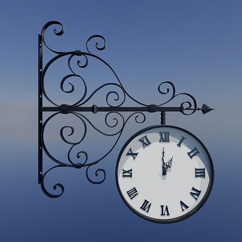 Old street clock free 3D model | CGTrader