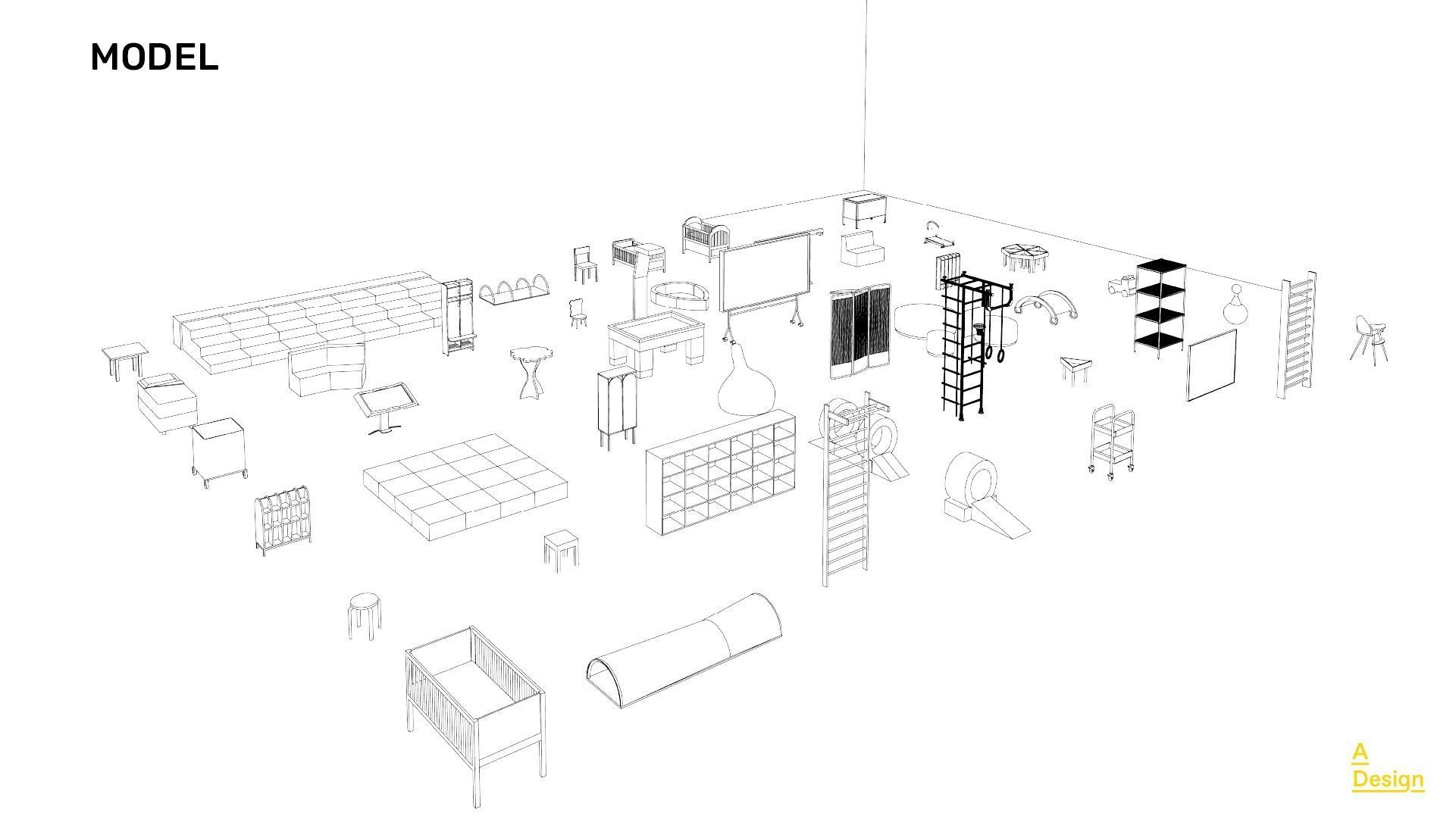 Equipment for Kindergarten - Pack of revit families 3D model | CGTrader