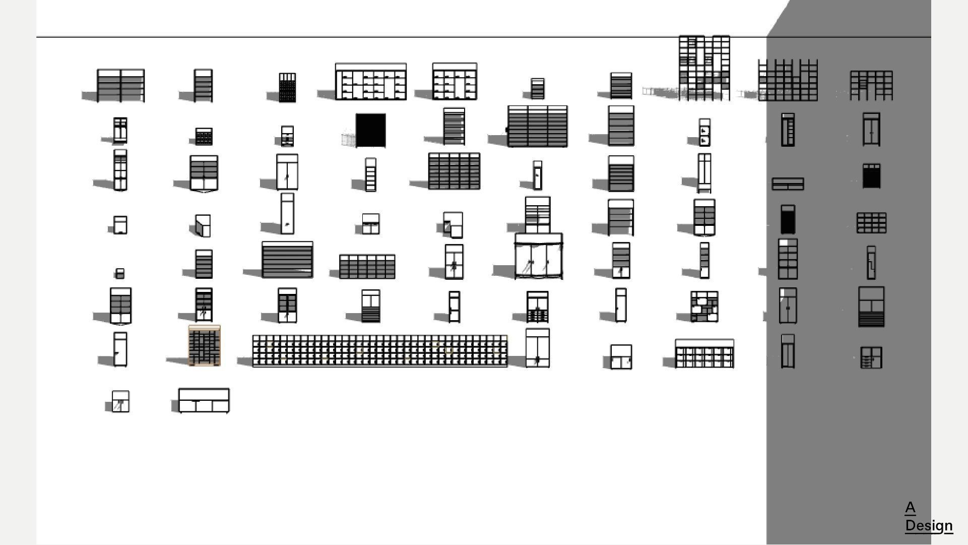 Cabinets and shelves - Pack of revit families 3D model 3D model | CGTrader