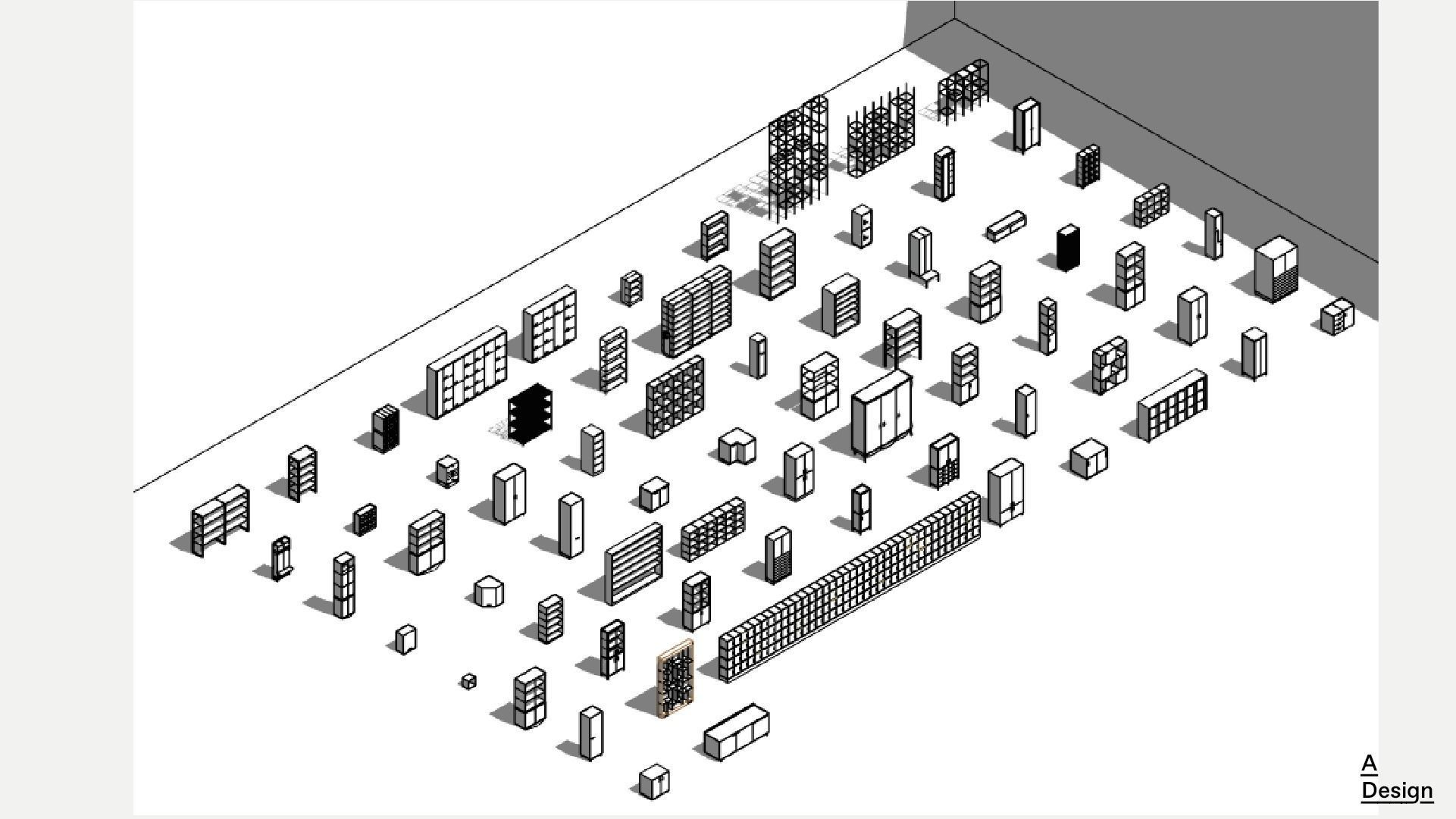 Cabinets and shelves - Pack of revit families 3D model 3D model | CGTrader