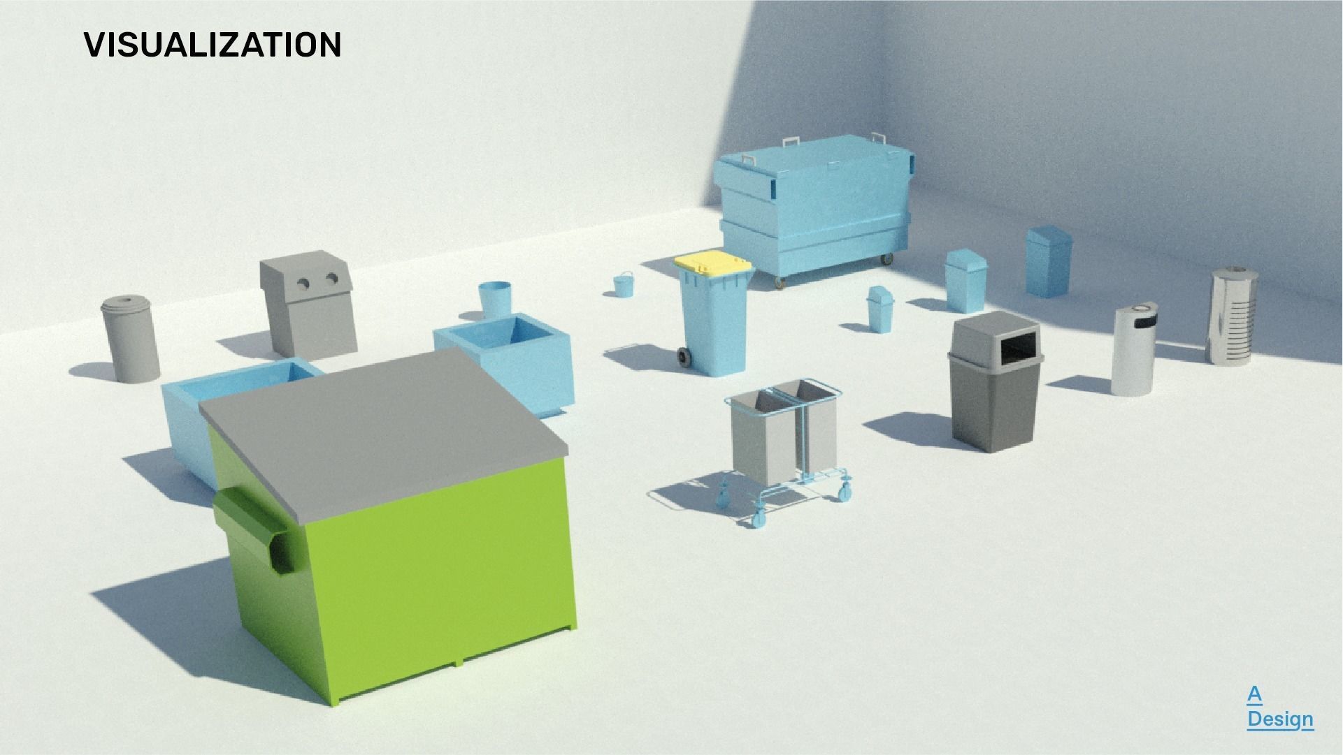 Litter bins and waste containers - Pack of revit families 3D model ...