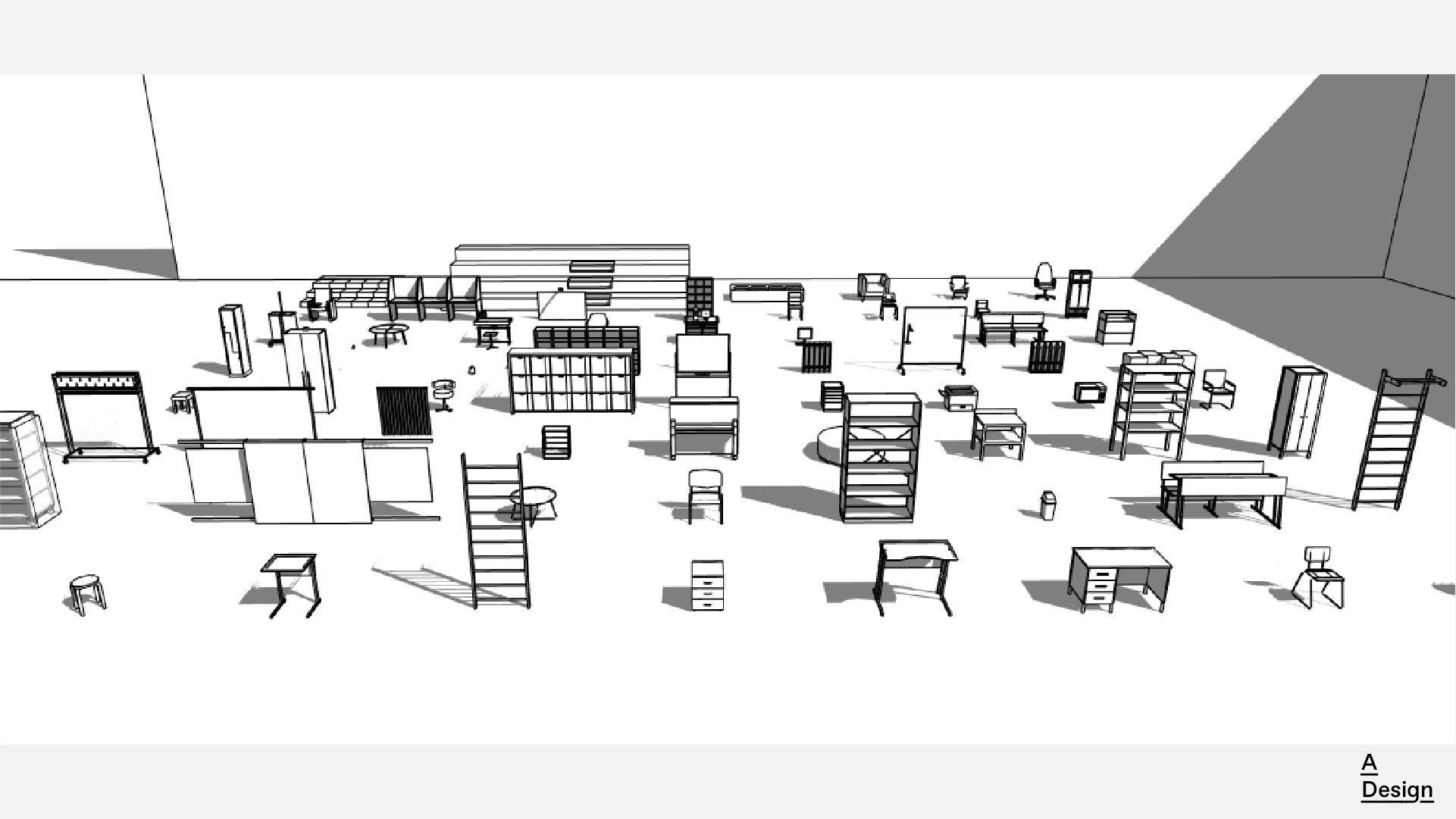 School equipment - Pack of revit families 3D model | CGTrader