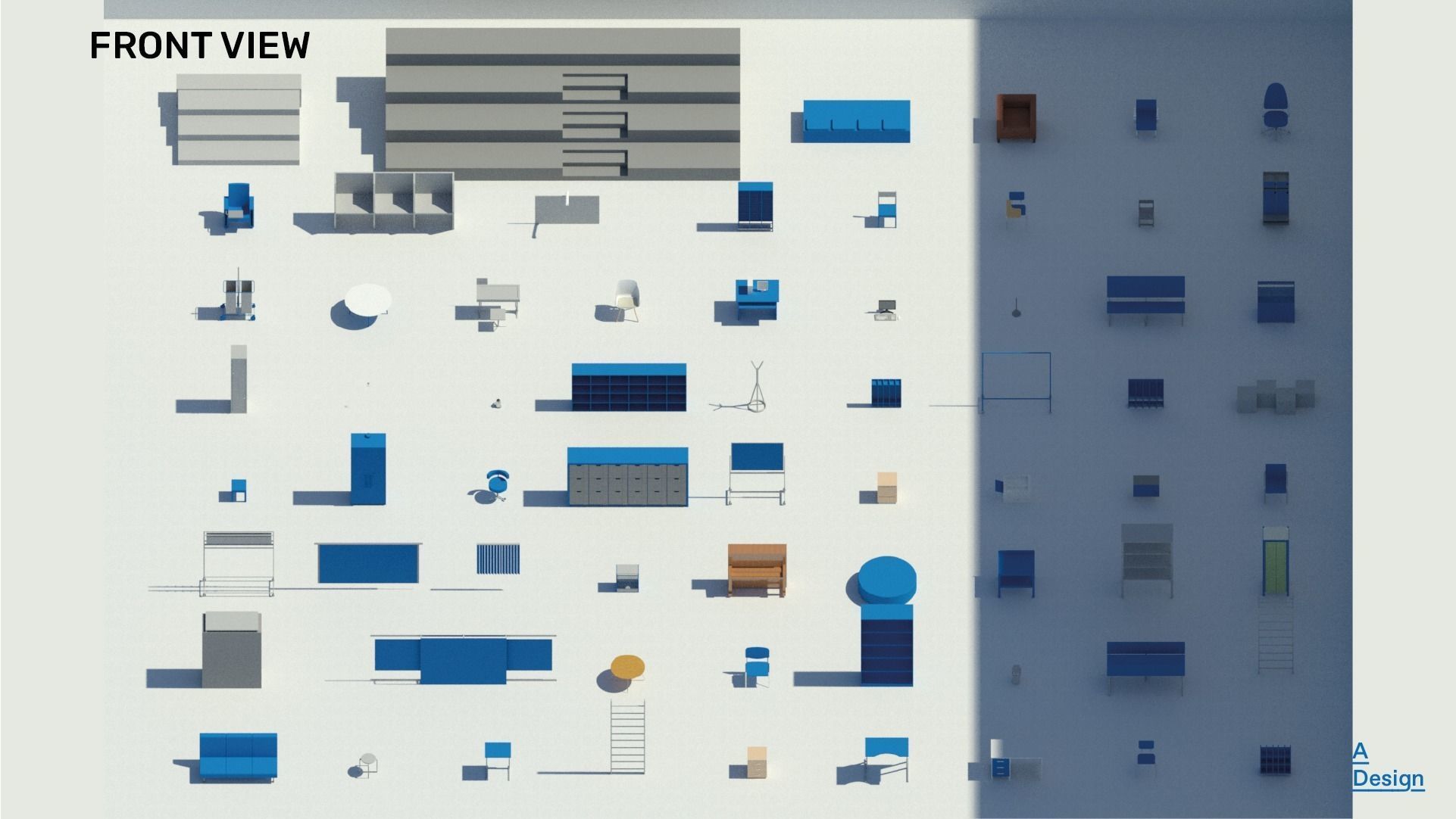 School equipment - Pack of revit families 3D model | CGTrader