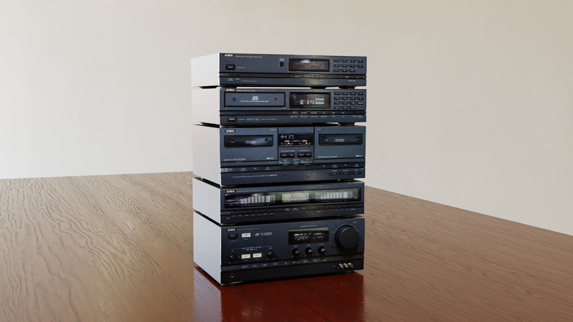 Retro Stereo System 3D model | CGTrader