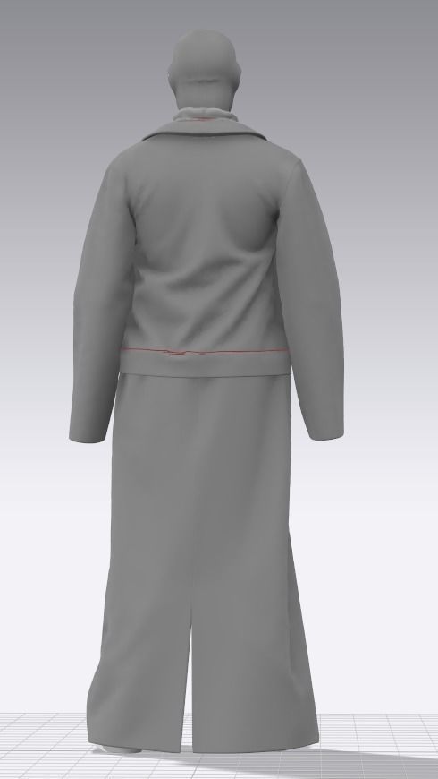 Casual Outfit Gray coat 3D model | CGTrader