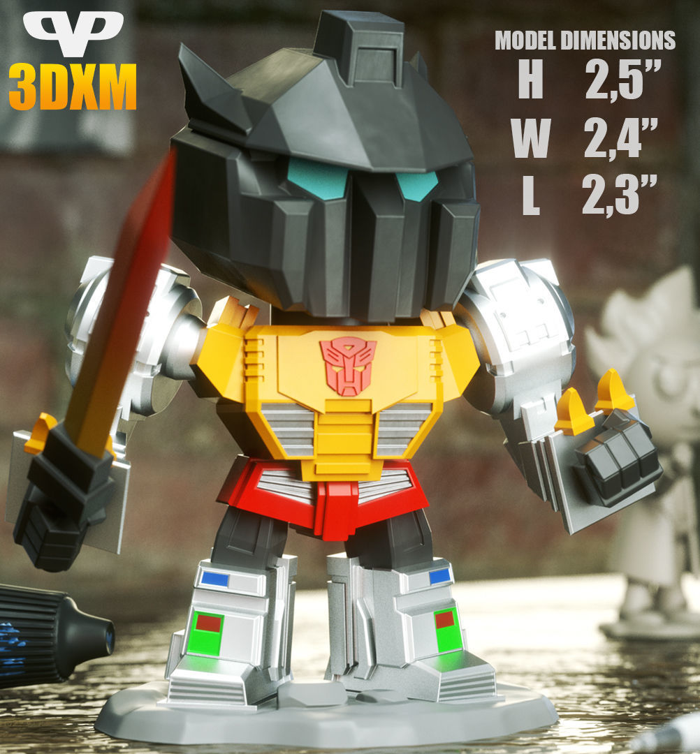 Grimlock Chibi STL for 3D Printing ChibiSTL 3DXM 3D model 3D printable ...