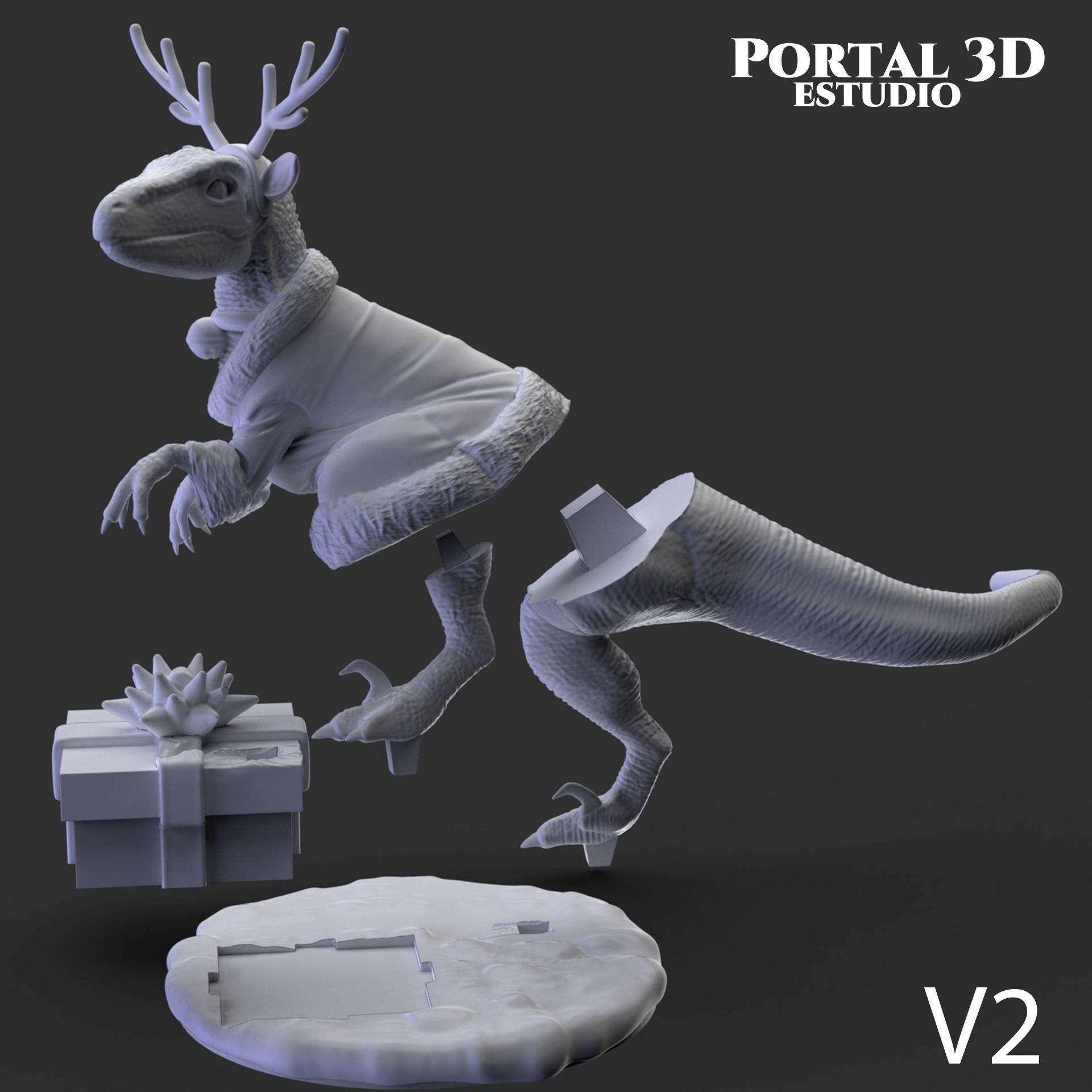 JURASSIC RUDOLPH 3D model 3D printable | CGTrader