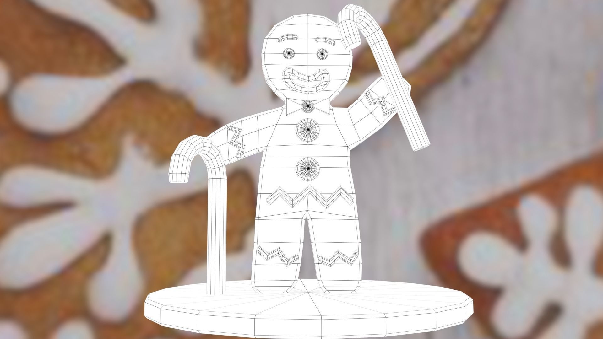 Christmas Gingerbread man 3D model 3D printable | CGTrader