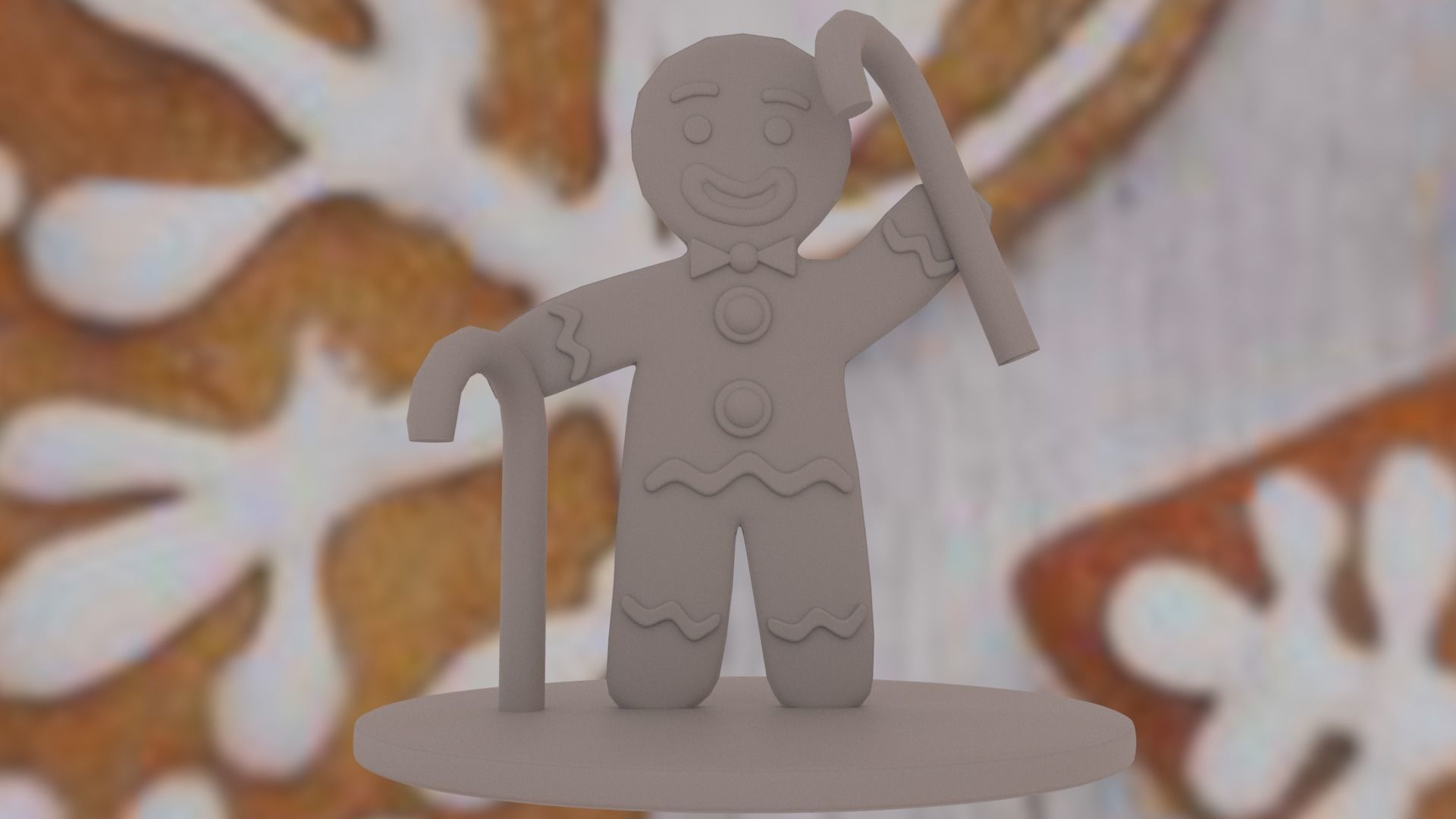 Christmas Gingerbread man 3D model 3D printable | CGTrader