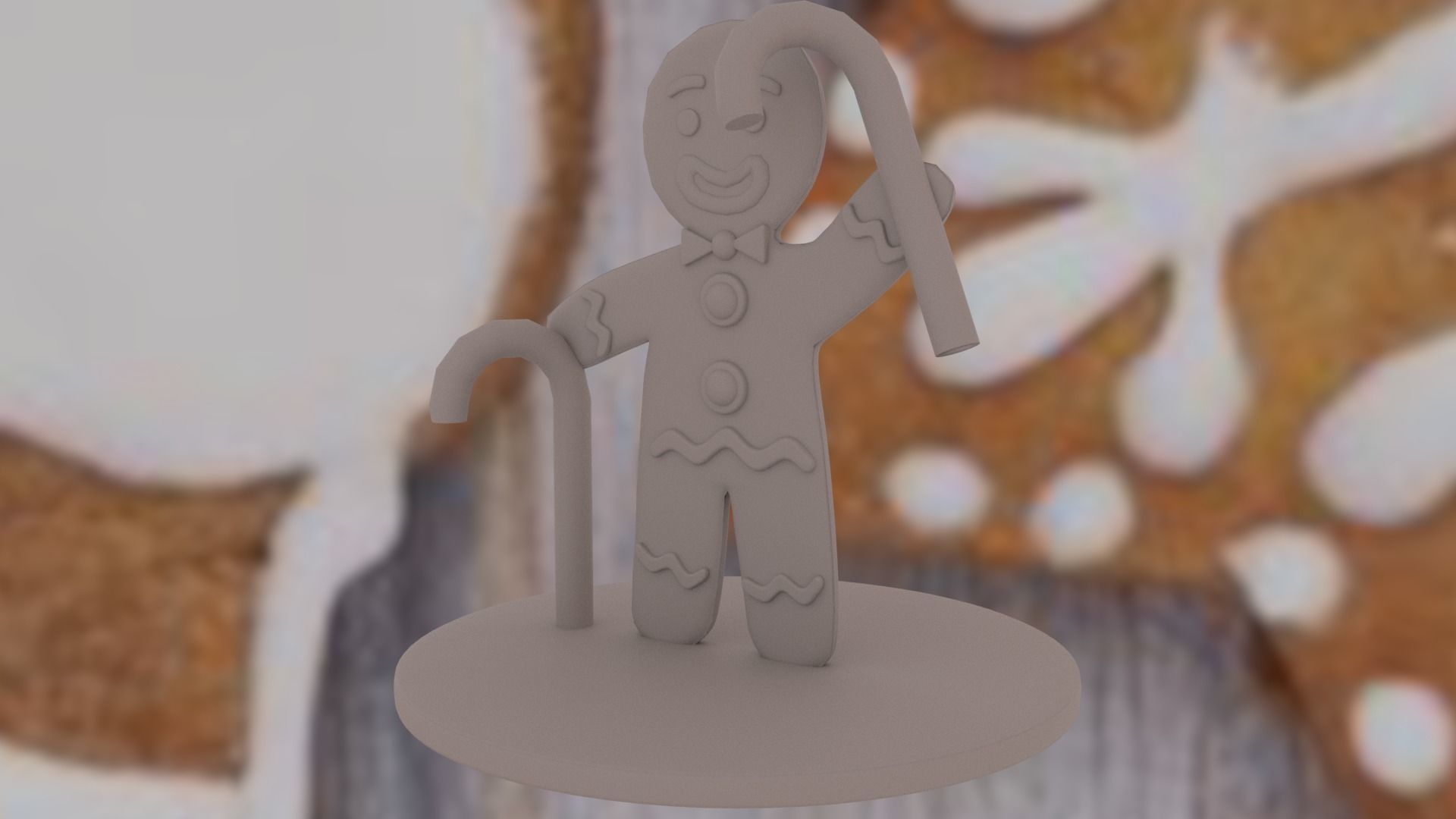 Christmas Gingerbread man 3D model 3D printable | CGTrader