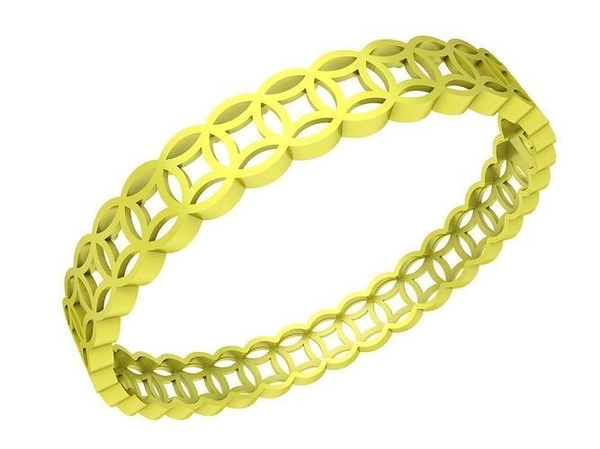Fengshui Lucky Money Coin Bangle 4158 3D model 3D printable | CGTrader