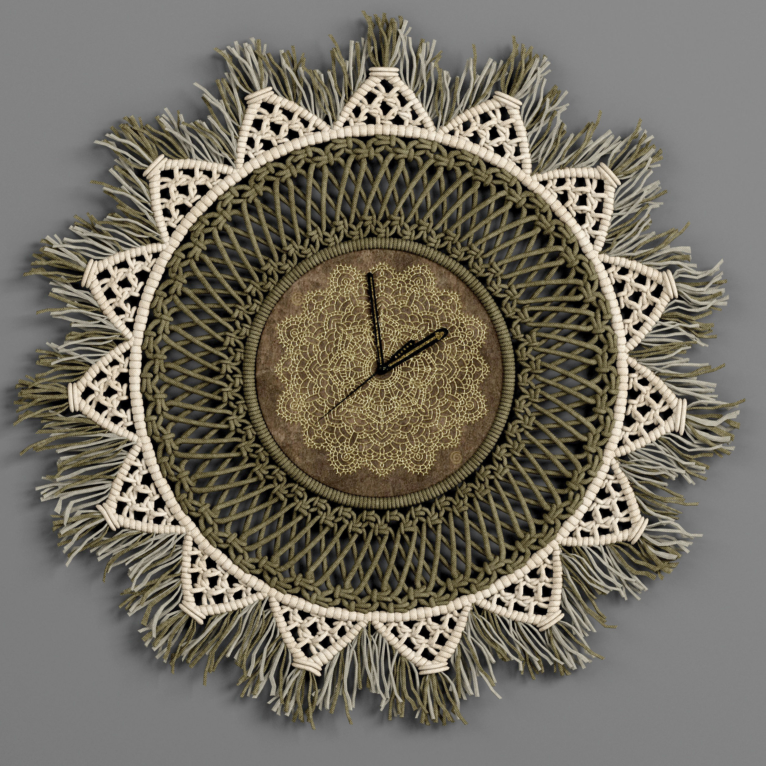 macrame clock 02 3D model | CGTrader