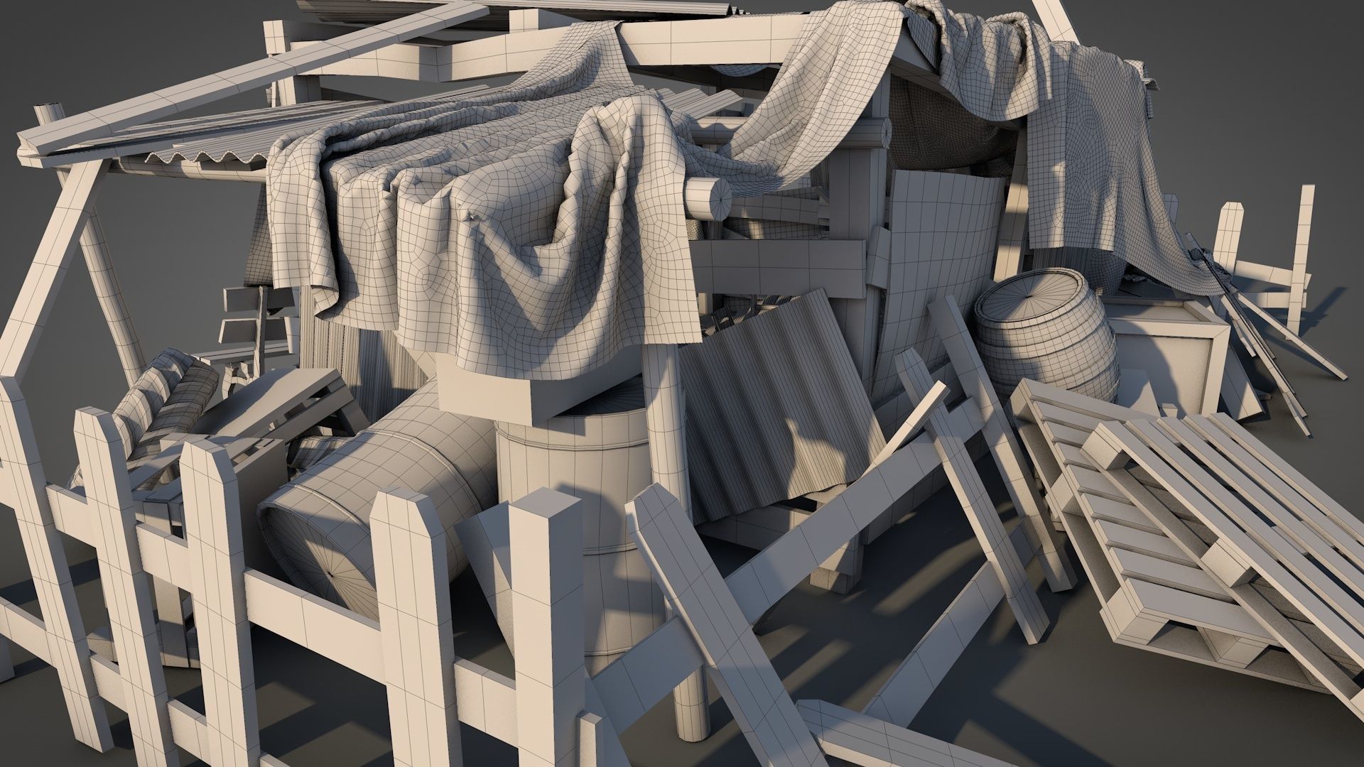 Abandoned Slum Shelters V1 3D model | CGTrader