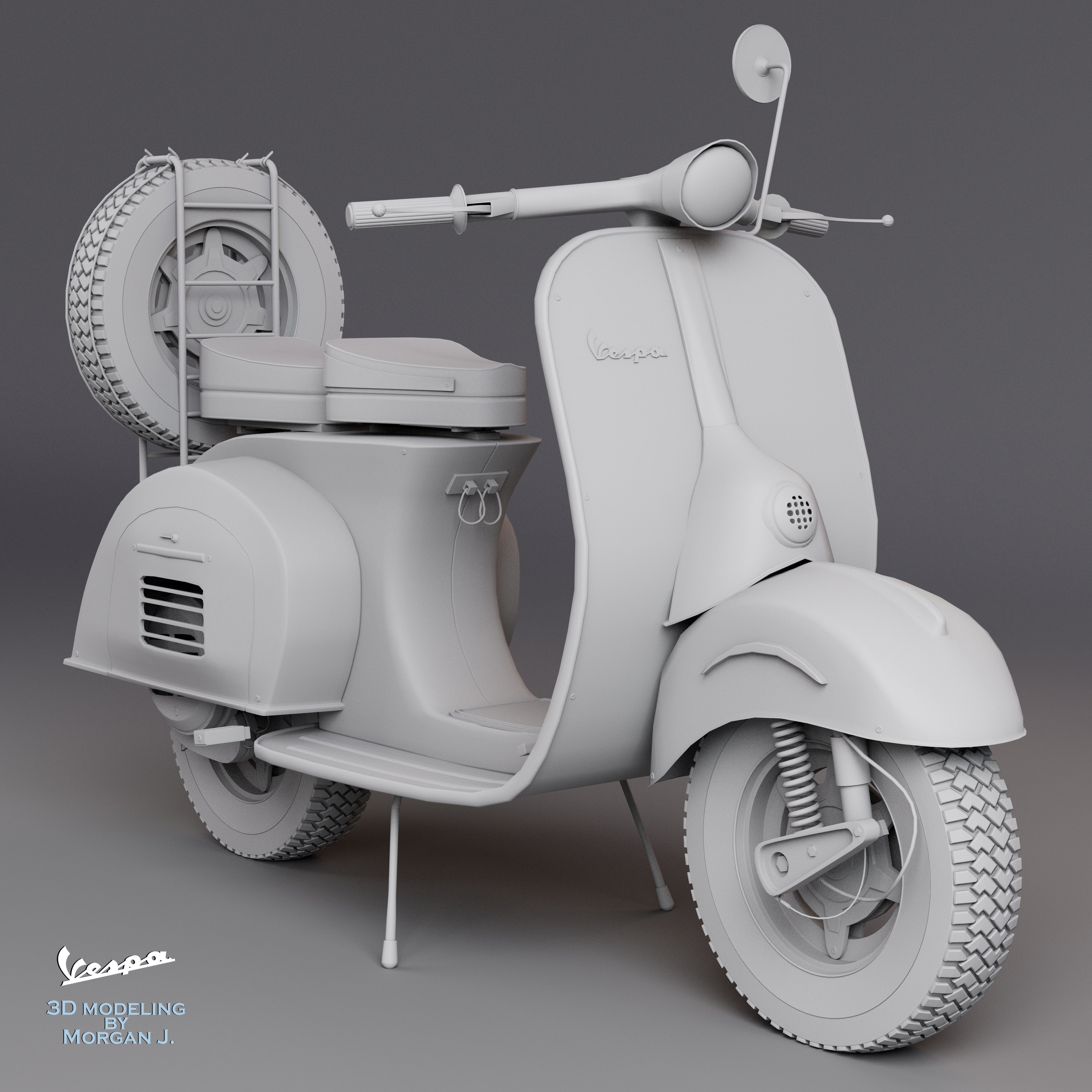 Realistic Old Vespa Model 3D Model 3D model | CGTrader