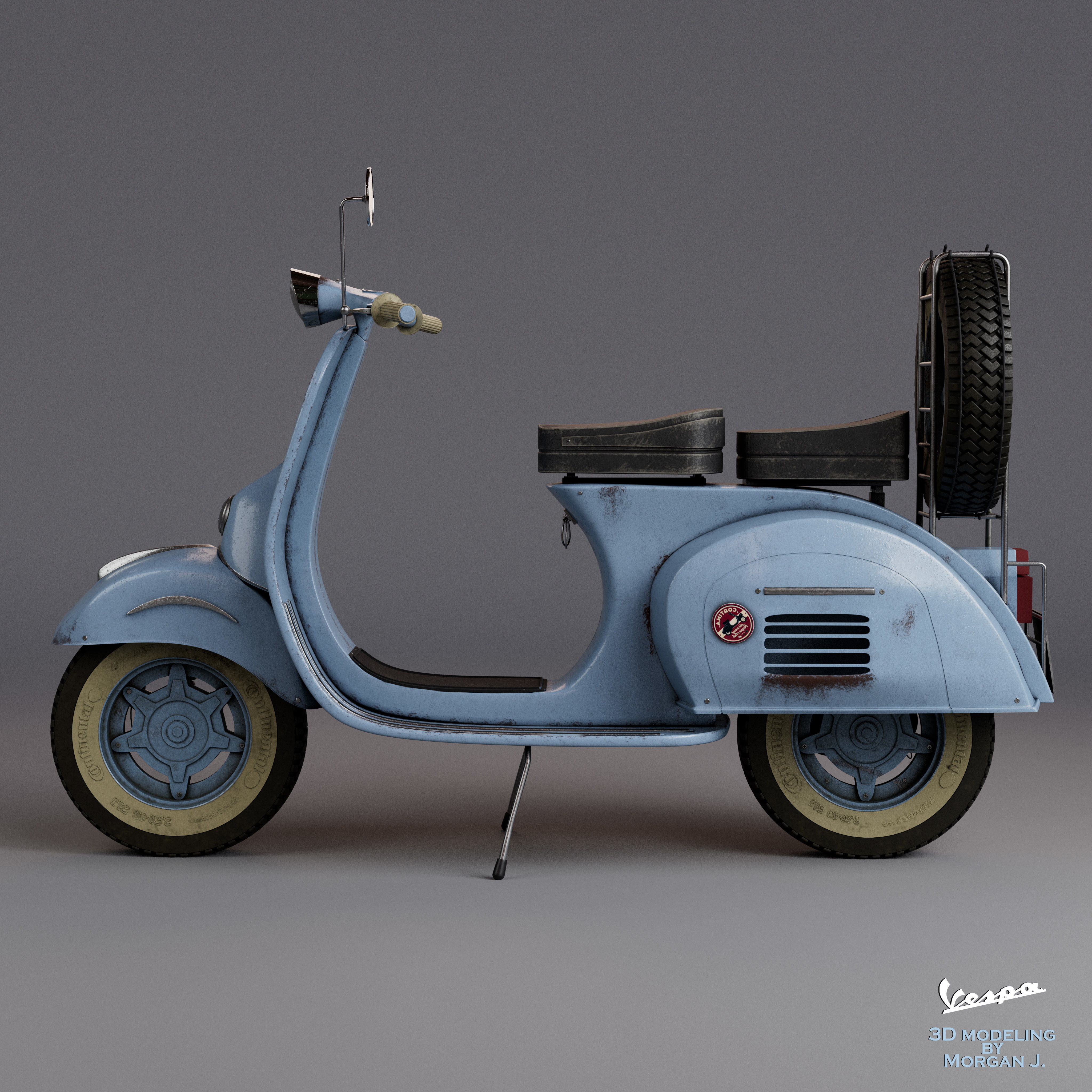 Realistic Old Vespa Model 3D Model 3D model | CGTrader