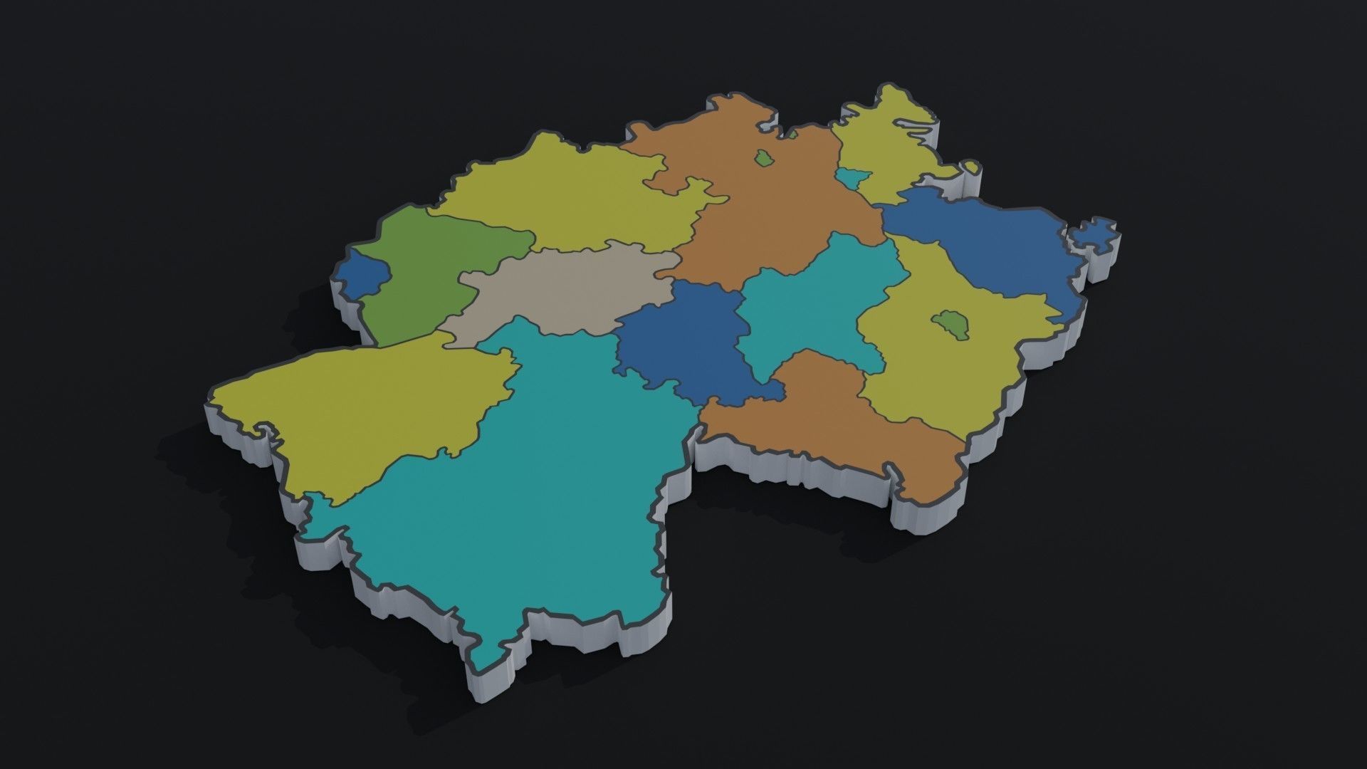Political Map of Germany 3D model | CGTrader