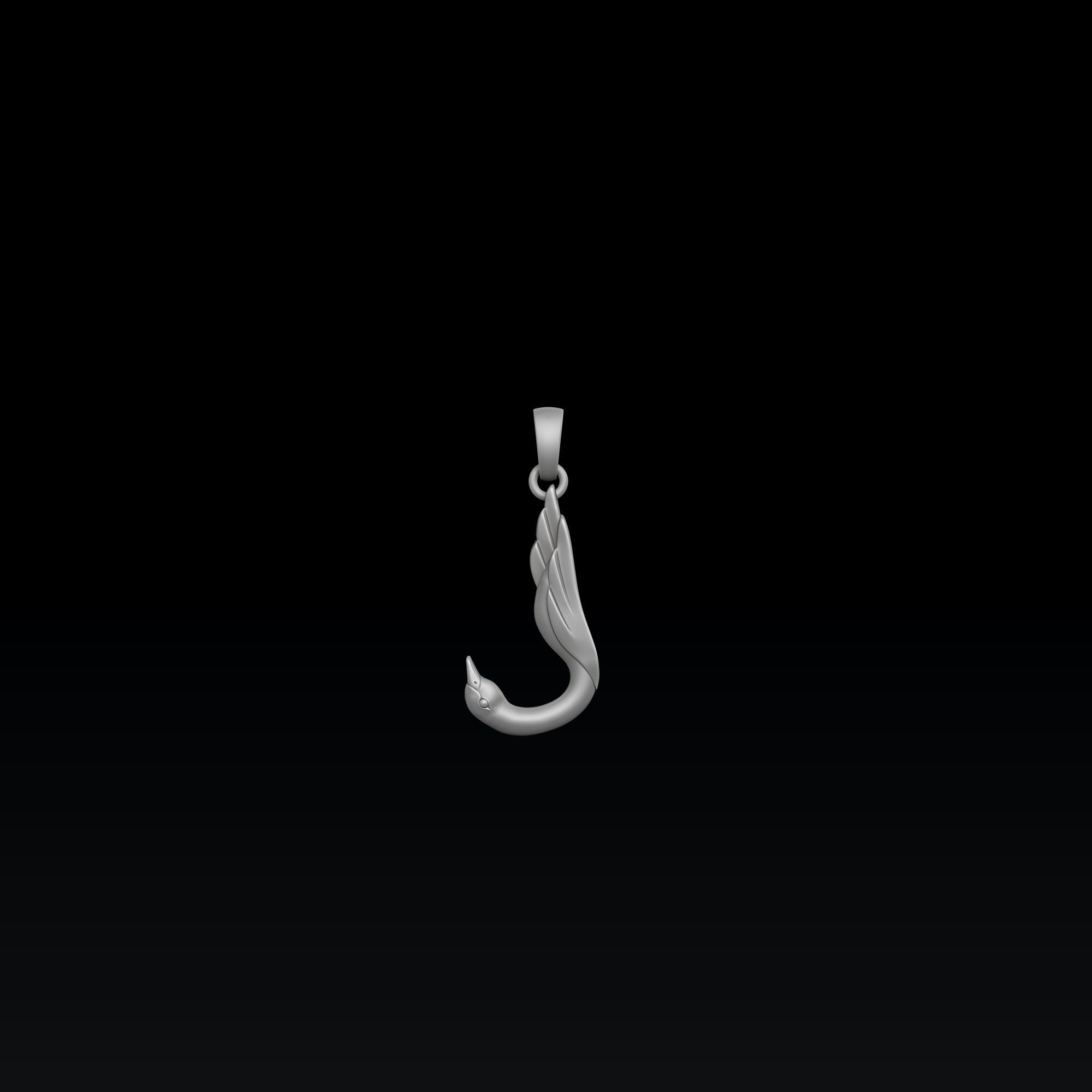 Bird Letter J Pendant 3D model 3D printable | CGTrader