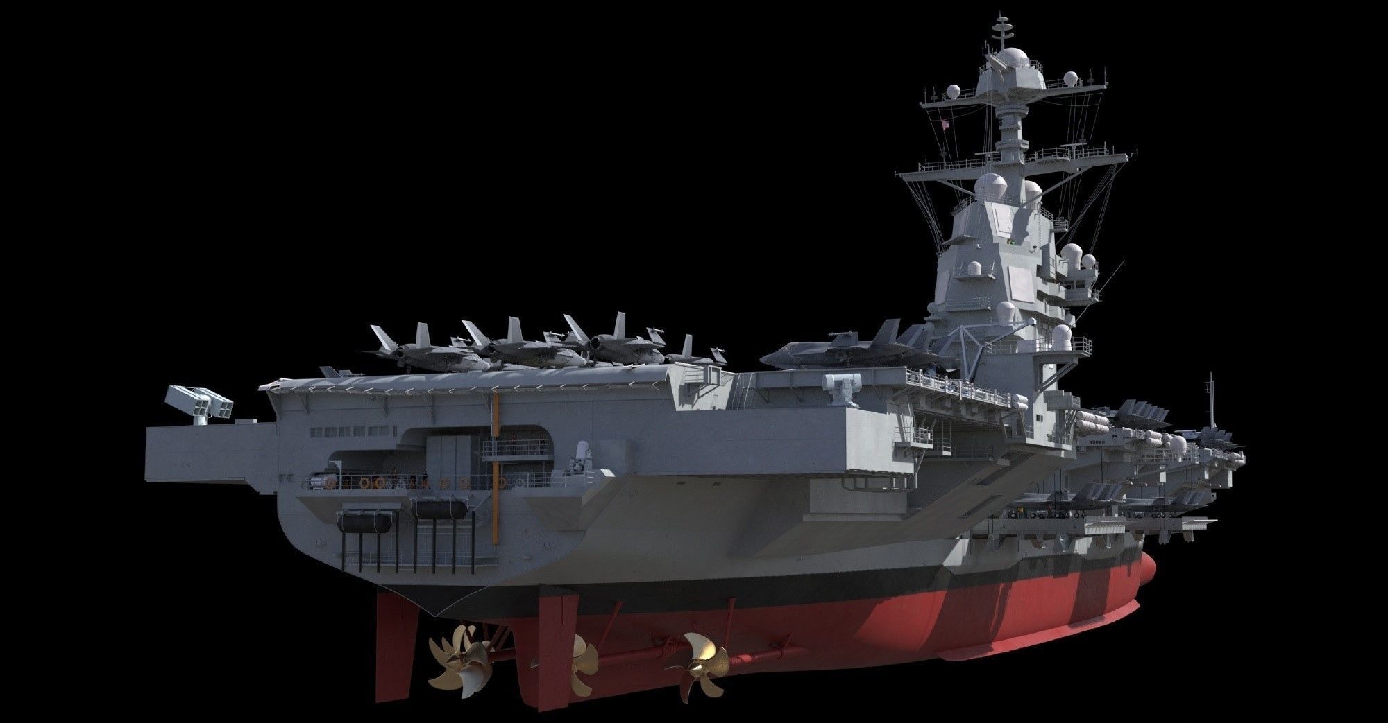 CVN-78 USS Gerald Ford Aircraft carrier 3D model animated | CGTrader