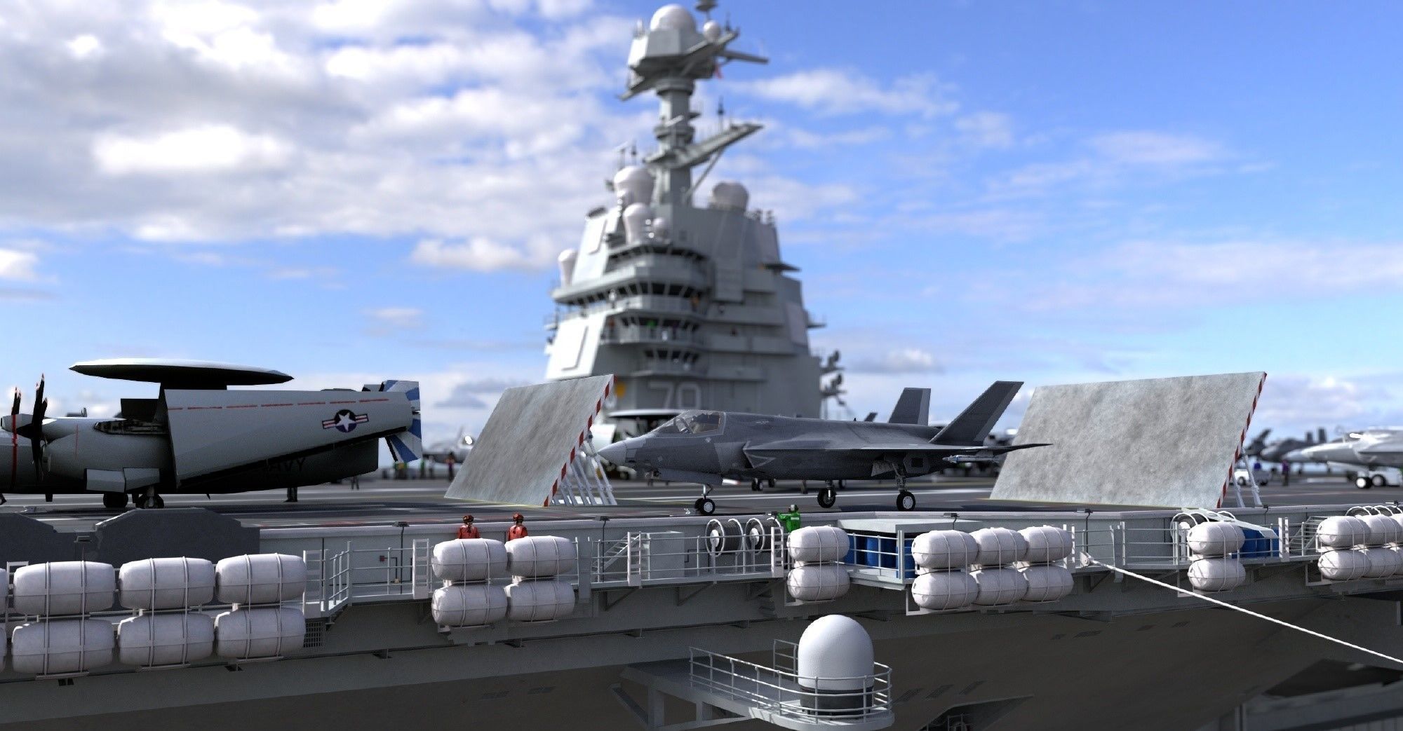 CVN-78 USS Gerald Ford Aircraft carrier 3D model animated | CGTrader