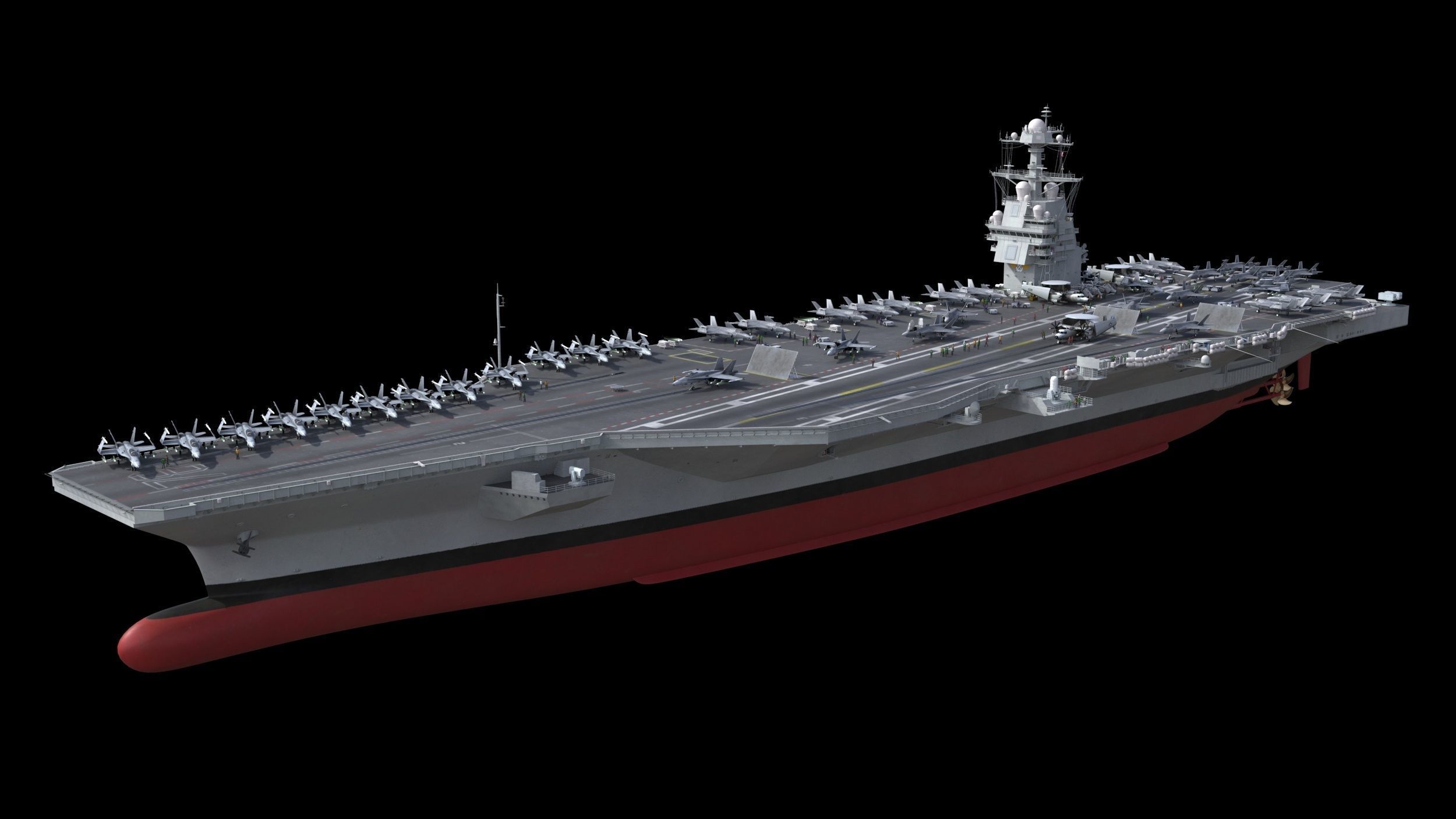 CVN-78 USS Gerald Ford Aircraft carrier 3D model animated | CGTrader