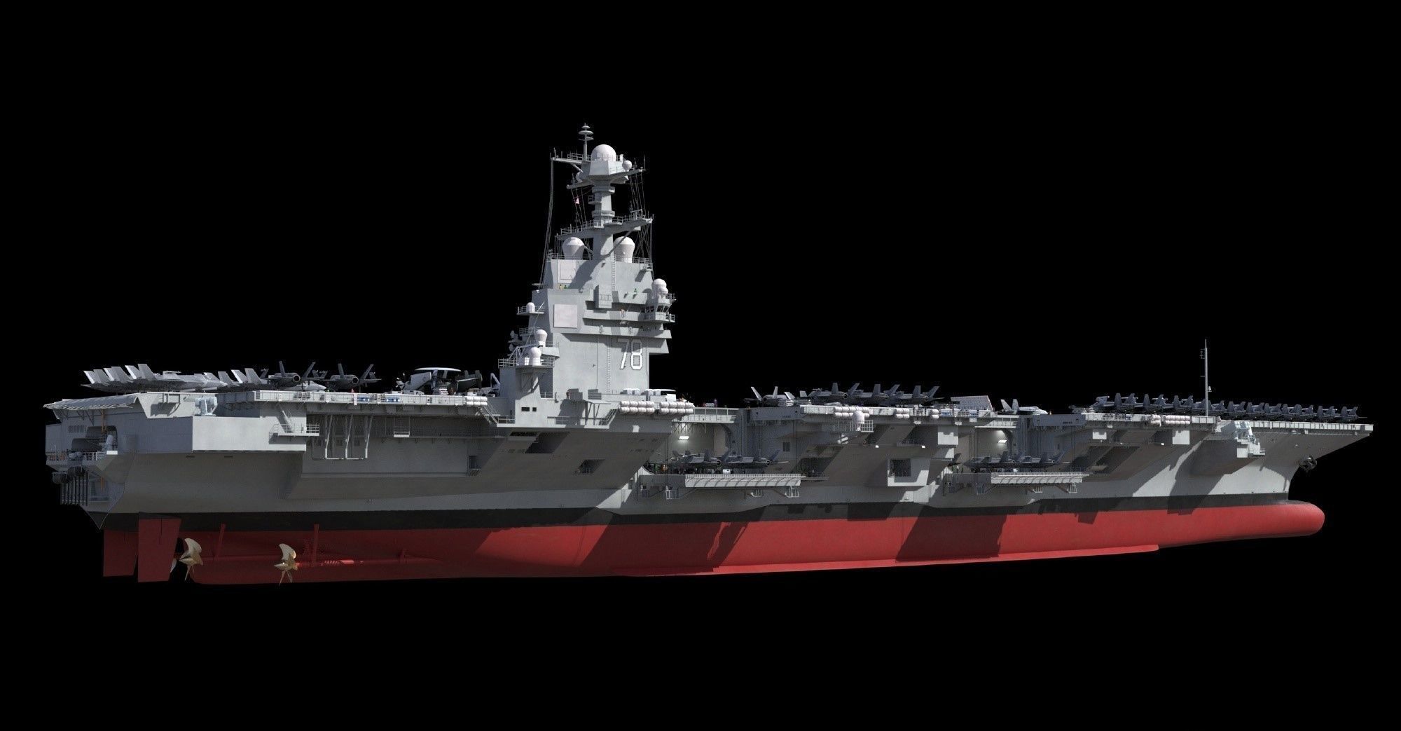CVN-78 USS Gerald Ford Aircraft carrier 3D model animated | CGTrader