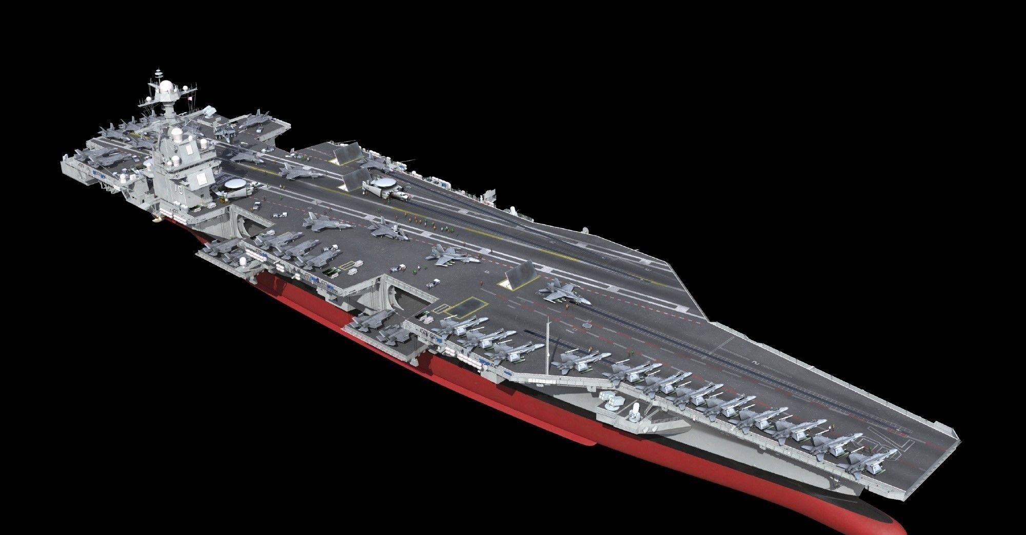 CVN-78 USS Gerald Ford Aircraft carrier 3D model animated | CGTrader