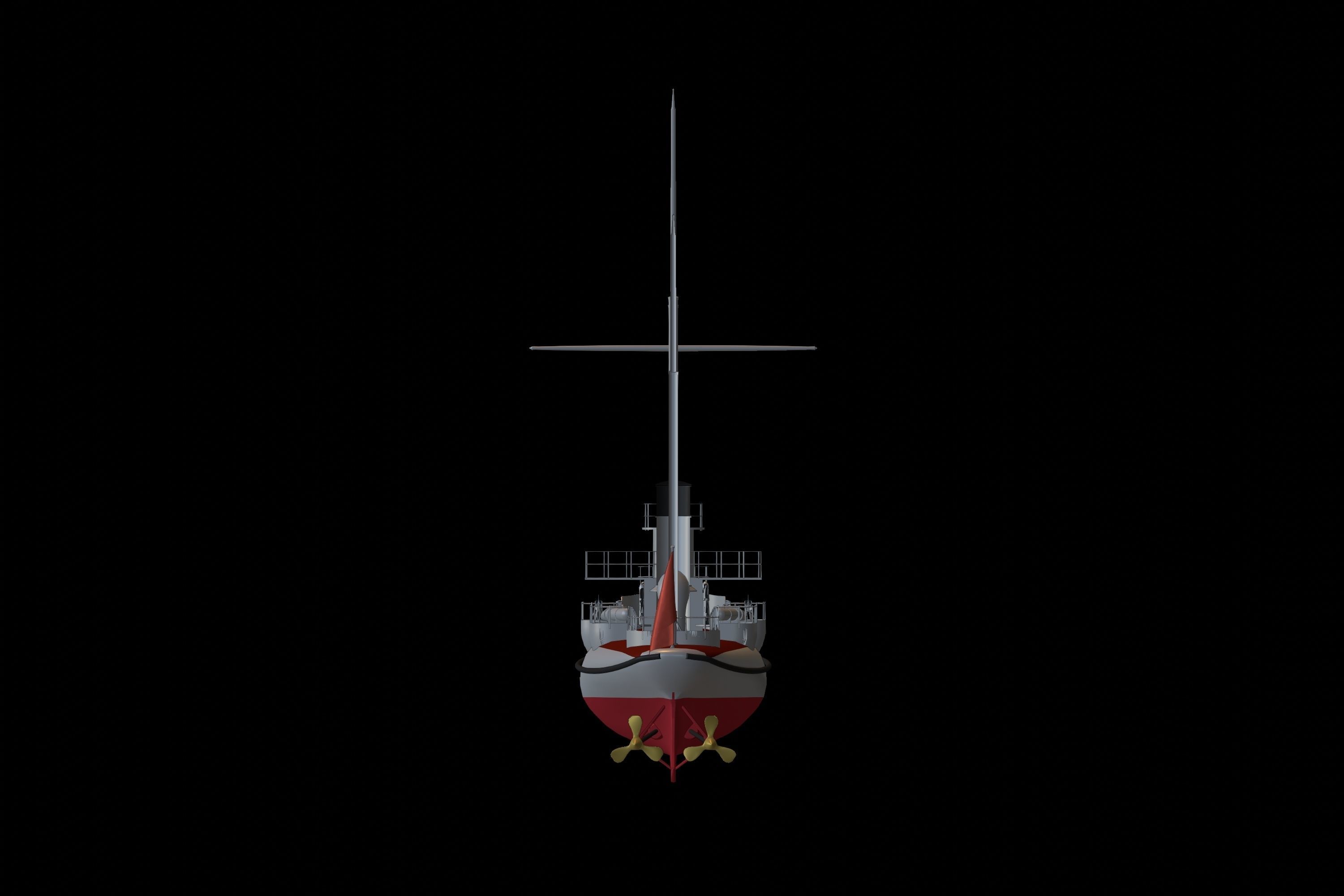Simple model torpedo gunboat Dragonne 1885 - French Navy 3D model ...