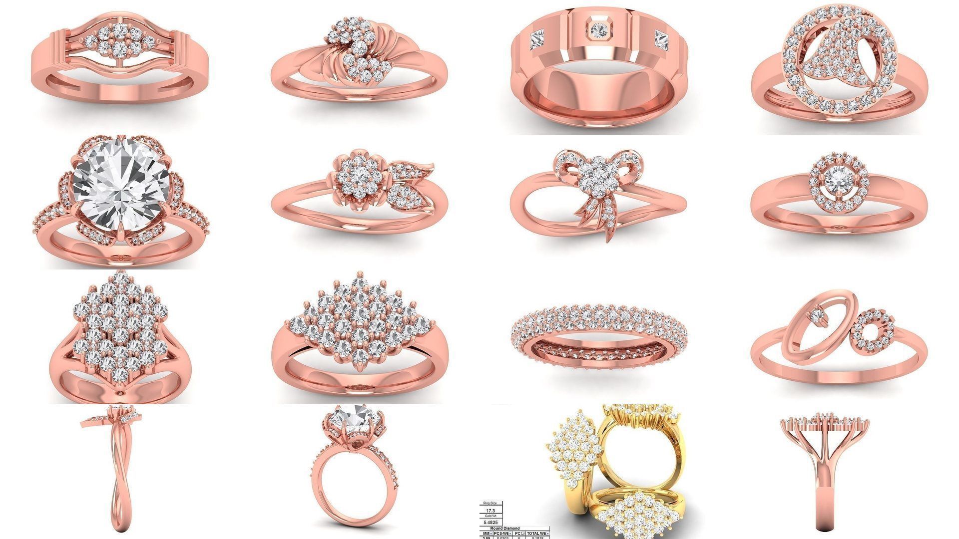 60 Solitaire Wedding Engagement Women Rings Collection | CGTrader