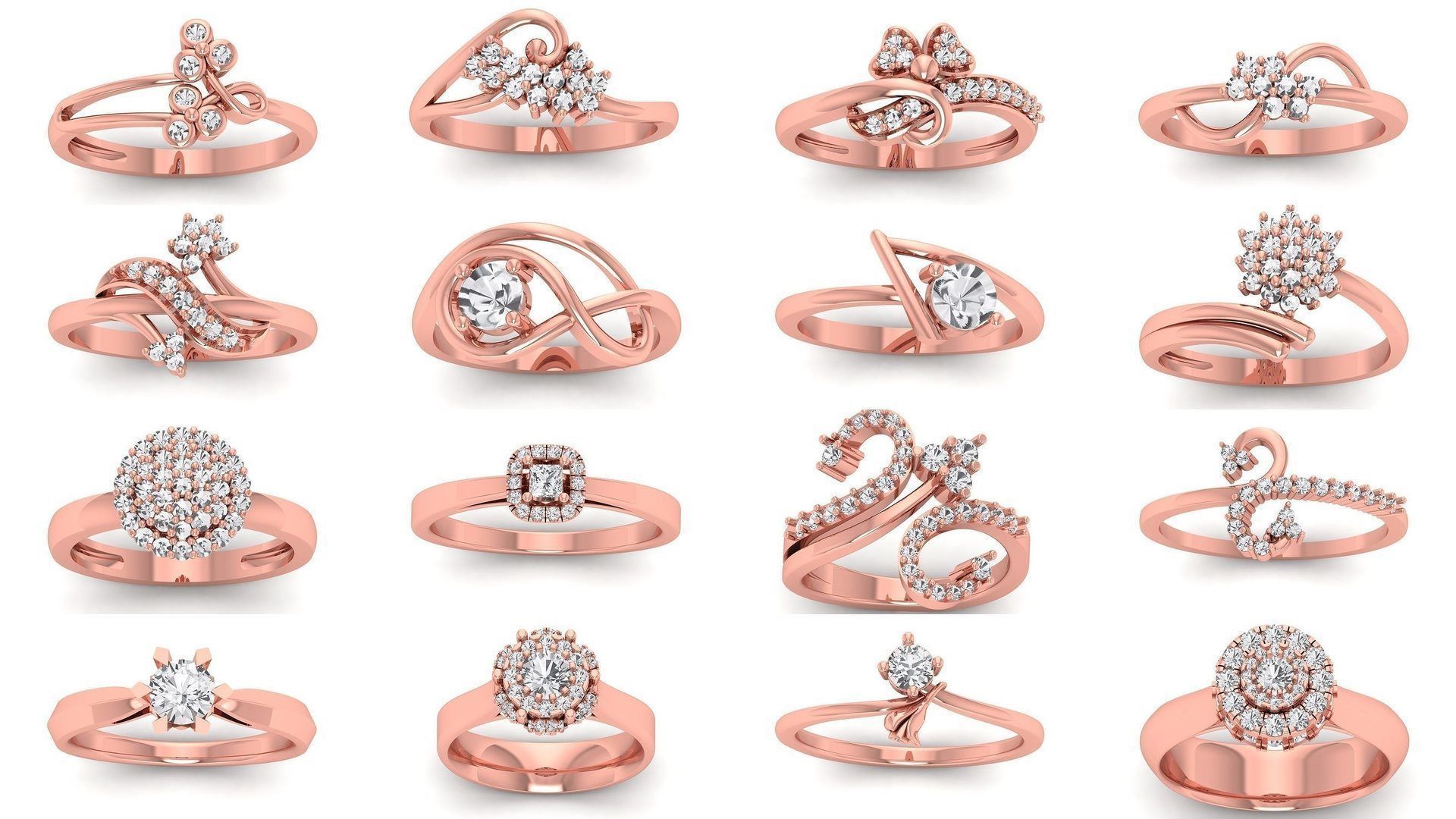 60 Solitaire Wedding Engagement Women Rings Collection | CGTrader