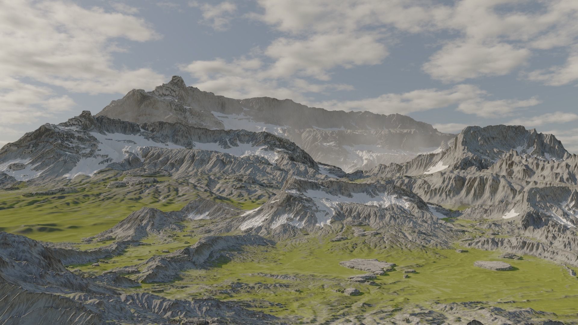 3D model Mountain Valley Landscape - Summer and Winter Versions VR / AR / low-poly | CGTrader