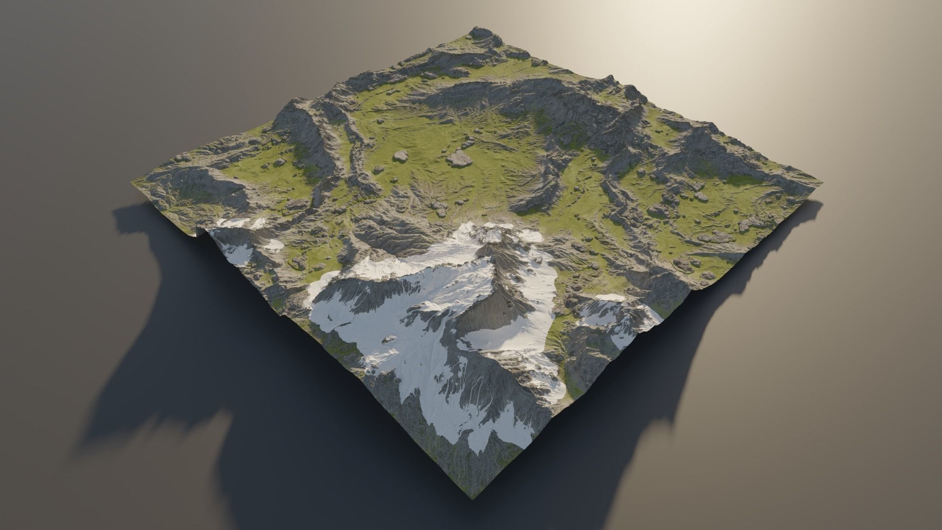 3D model Mountain Valley Landscape - Summer and Winter Versions VR / AR / low-poly | CGTrader