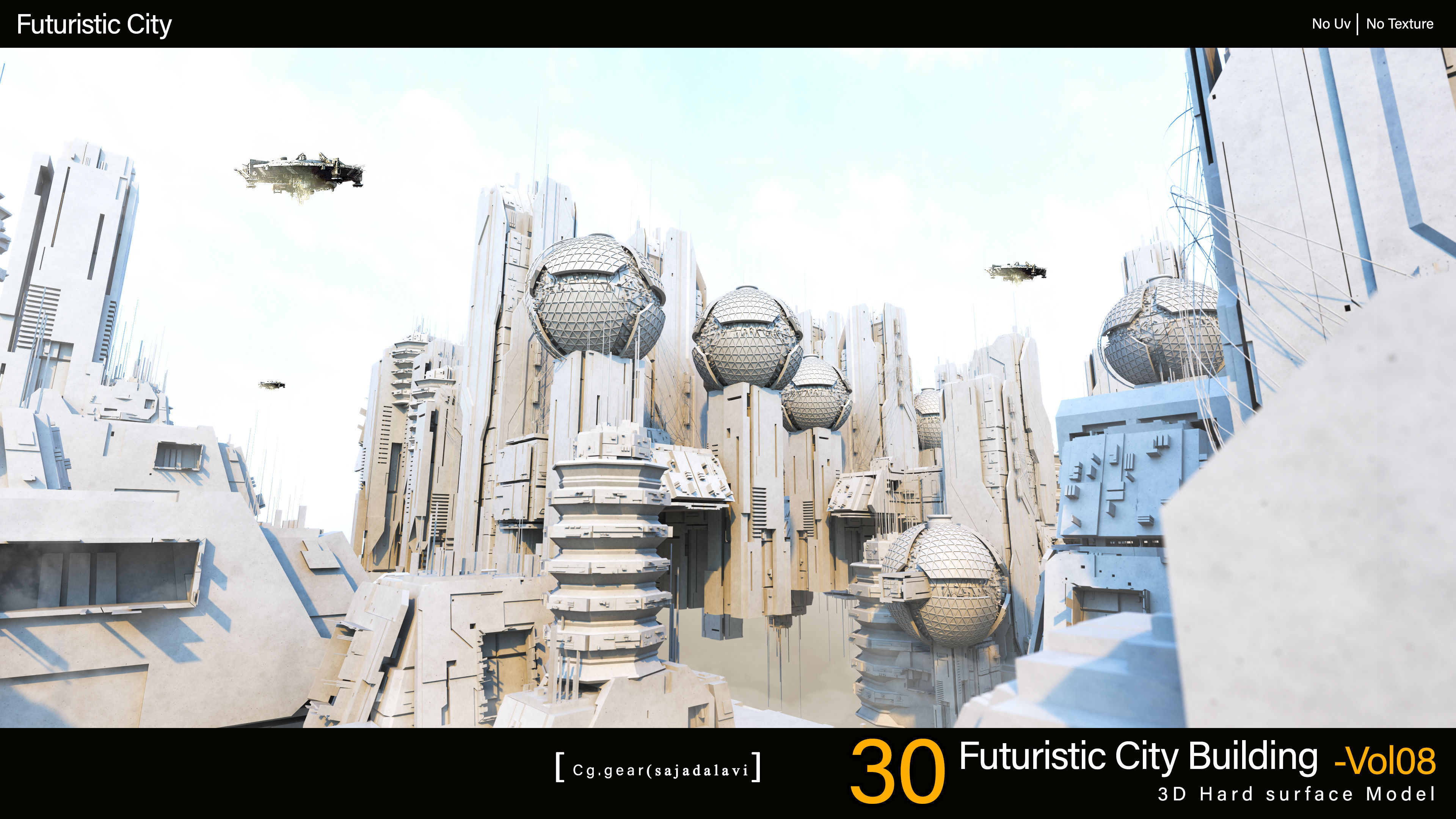 futuristic Sci-fi City Building pack vol 08 3D model | CGTrader