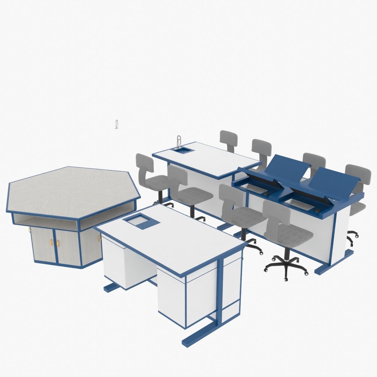 3D model laboratory desk pack VR / AR / low-poly | CGTrader