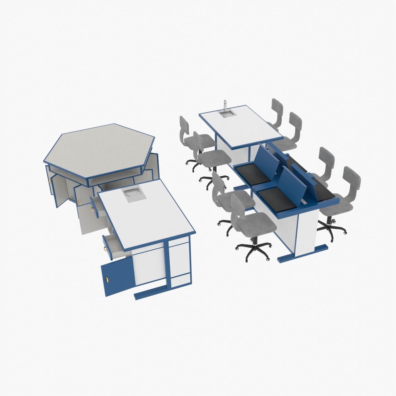 3D model laboratory desk pack VR / AR / low-poly | CGTrader