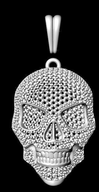 SKULL WITH GEMS PENDANT 3D model 3D printable | CGTrader